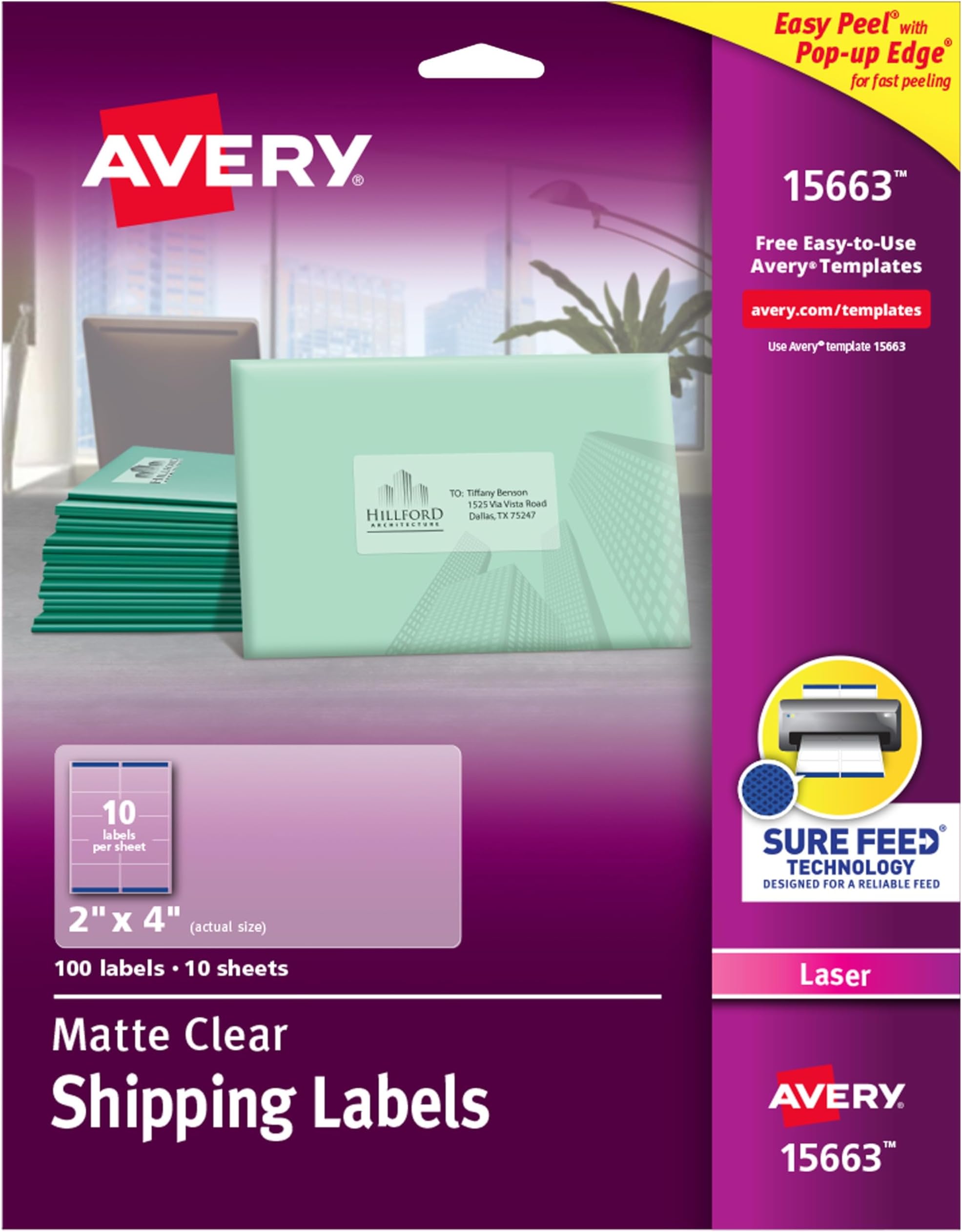 Amazon.com : Avery Full Sheet Printable Shipping Labels, 8.5" x 11 ...