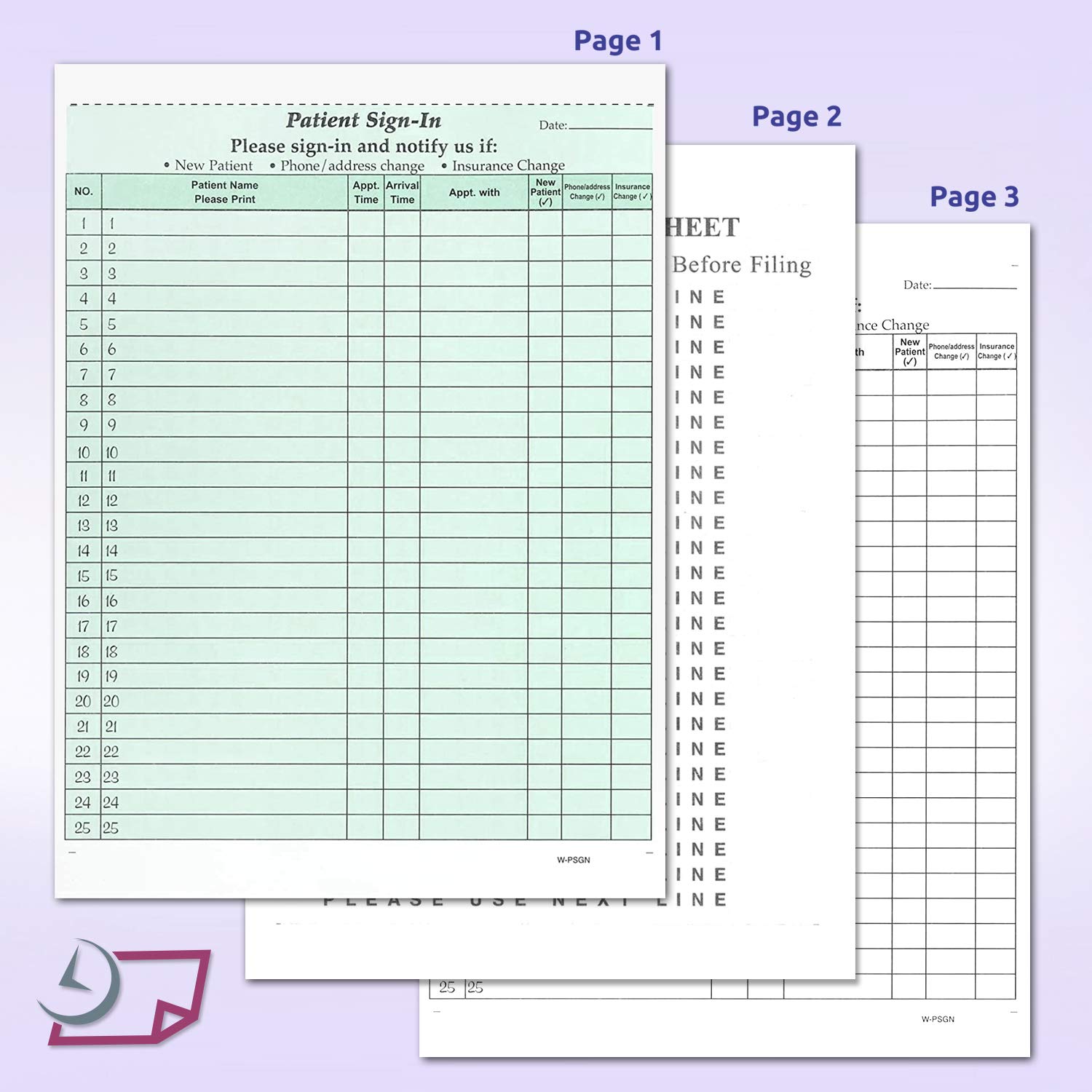 Snapklik.com : NextDayLabels - NCR Carbonless 3 Part Patient Sign In ...