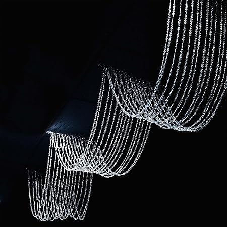 Amazon.com: Efavormart 15ft Long Crystal Beaded Ceiling Drape Curtains ...
