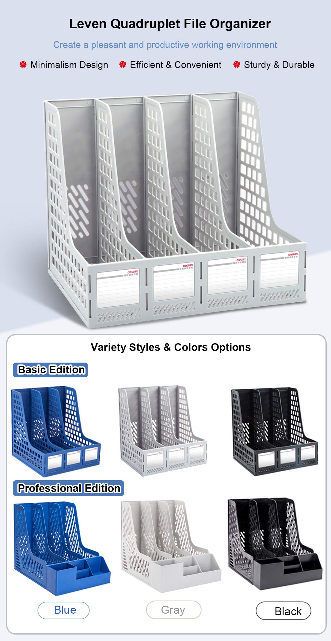 Snapklik.com : Leven Sturdy Magazine File Holder Desk Organizer File ...