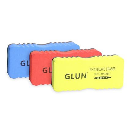 GLUN ® Magnetic White Board Duster, Black Board Multicolour Eraser ...