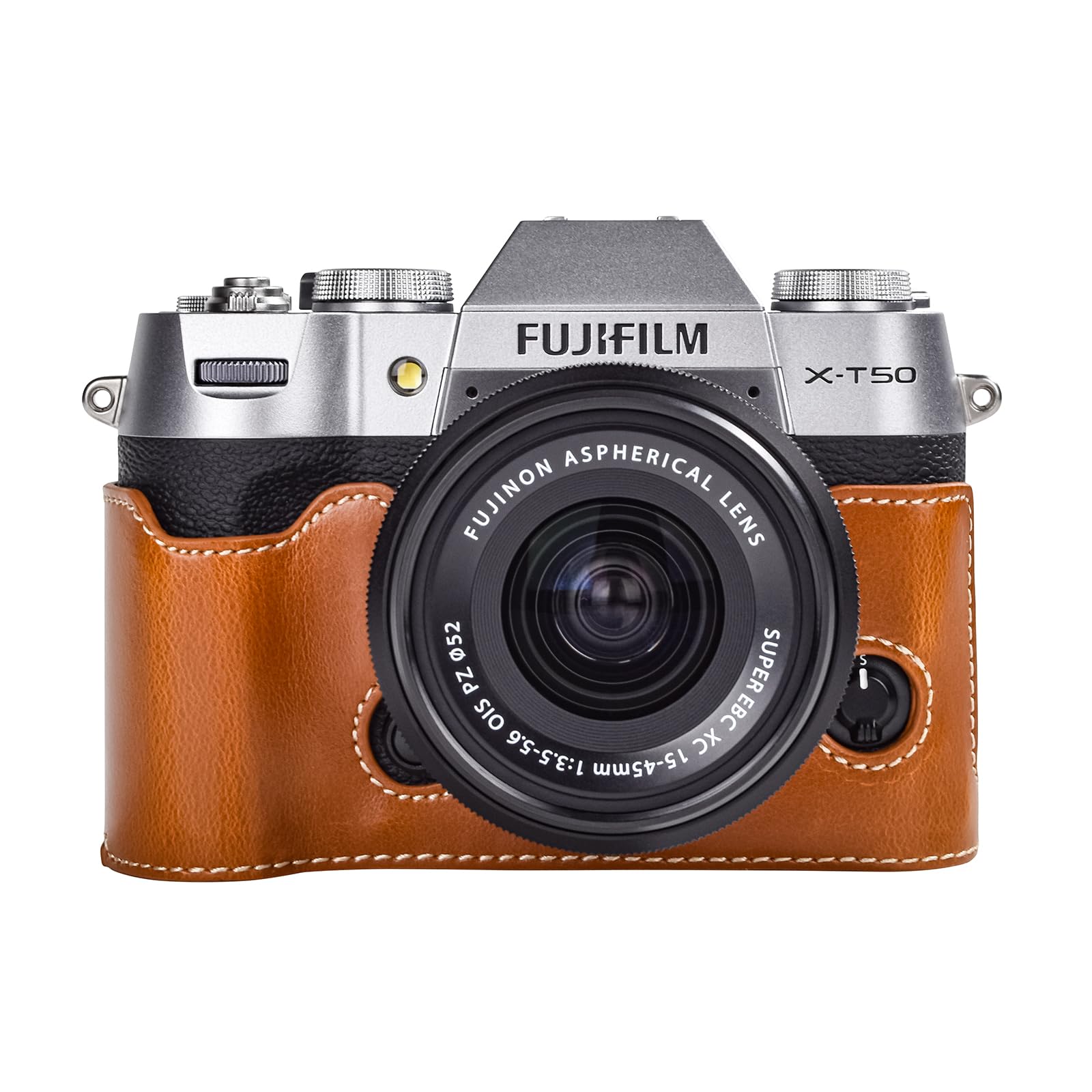 Amazon.com: Rieibi X-T50 / XT50 Case，Handmade PU Leather Half Case Bag Cover Bottom Opening ...