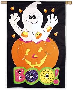 Amazon.com : Boo Ghost Regular Sized Flag : Outdoor Flags : Patio, Lawn ...