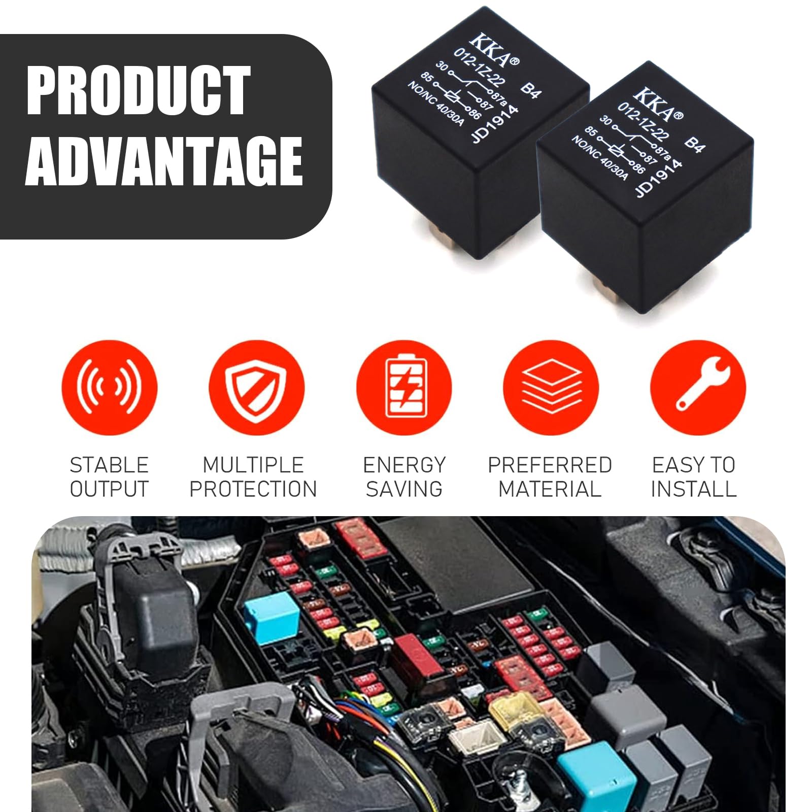 Snapklik.com : Slykew 4 PCS 40A Automotive Relays, 5 Pin 12V Relay ...