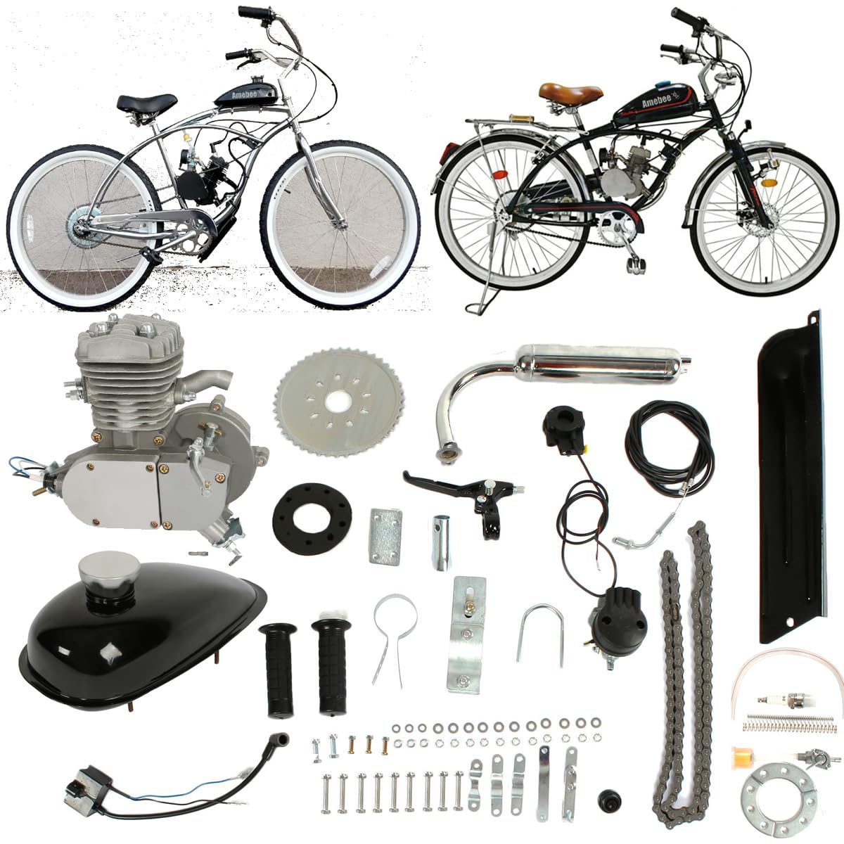 Bicycle Engine Kit 2/4 Stroke Motor Power Kit Bike Petrol Gas Engine ...