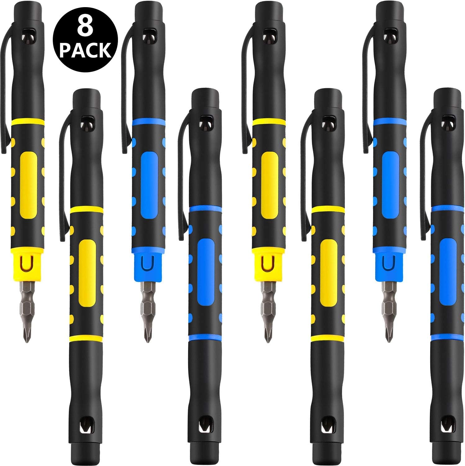 DSLSQD 4 Pc Pocket Multitool Pen Screwdriver Set - 8 in 1 Mini ...