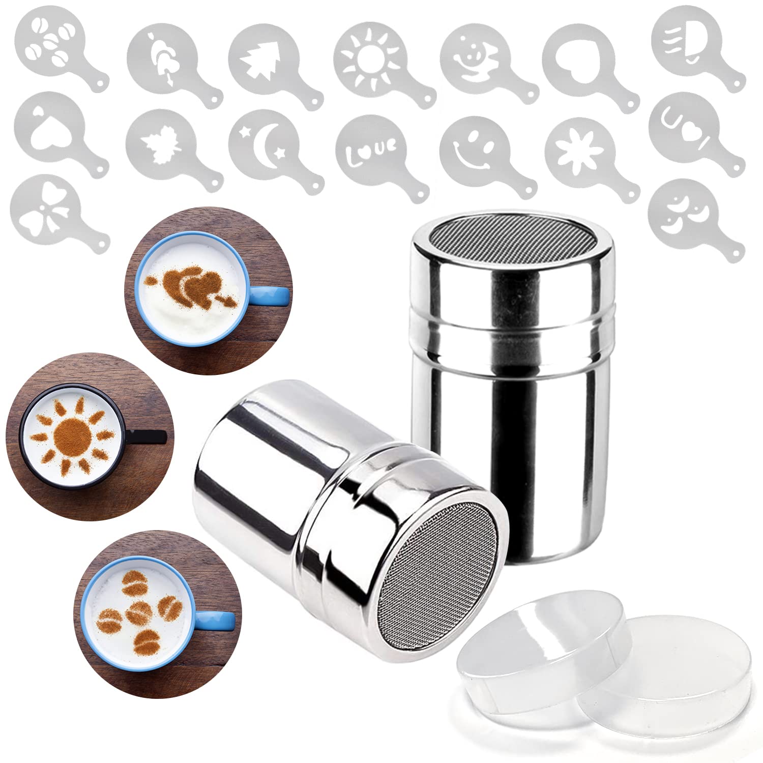 Amazon.com: Mauts-inus 2 Pack Chocolate Shaker Dusters Mesh Powder ...