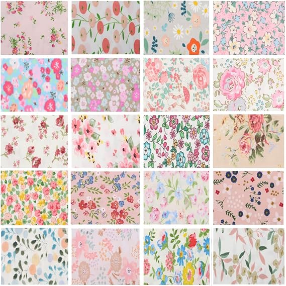 Amazon.com: Floral Print Cotton Charm Pack by Nodsaw, 5 inch Precuts ...