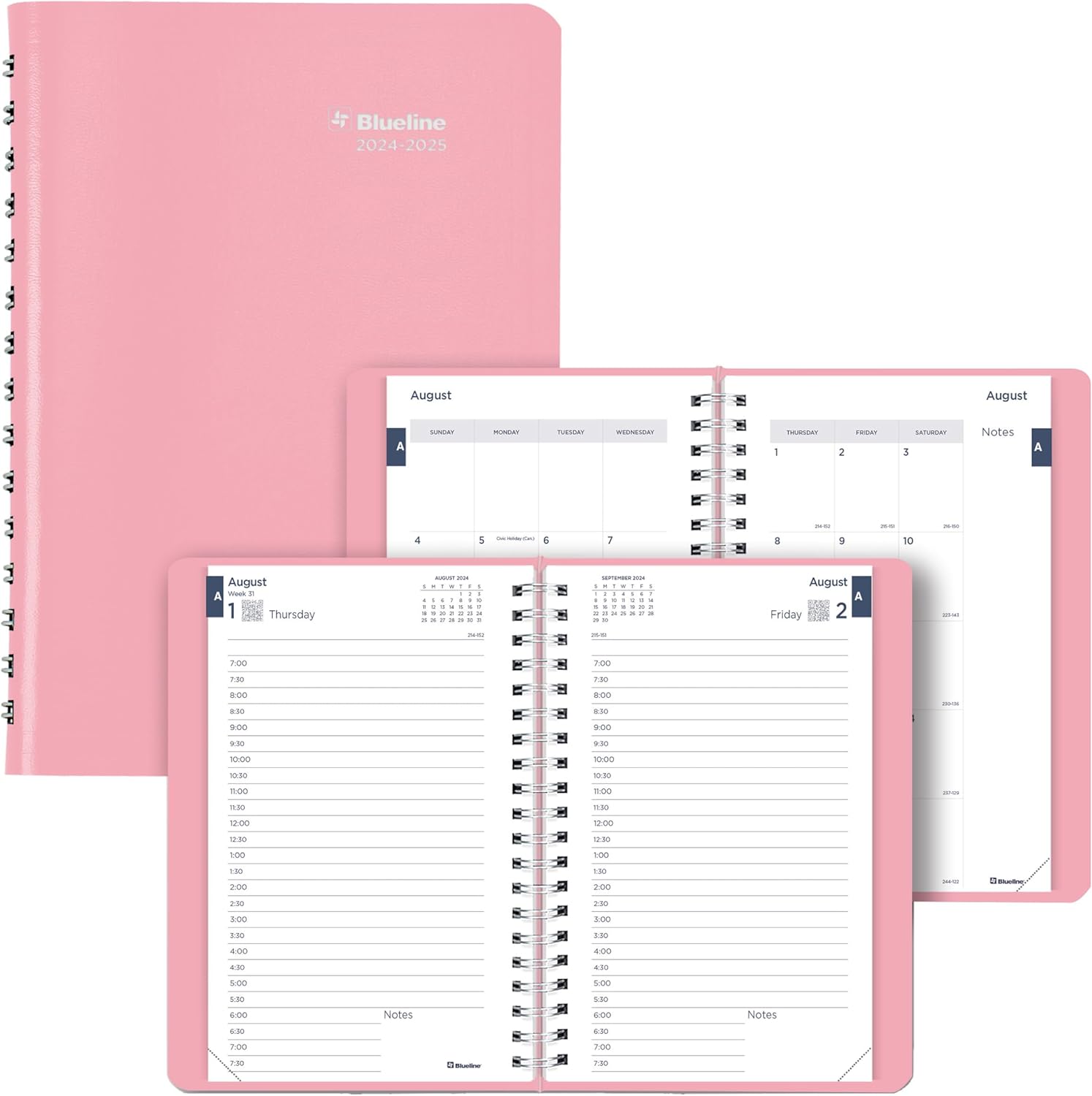 Blueline® Essential Academic Daily/Monthly Planner, August 2024 to July ...