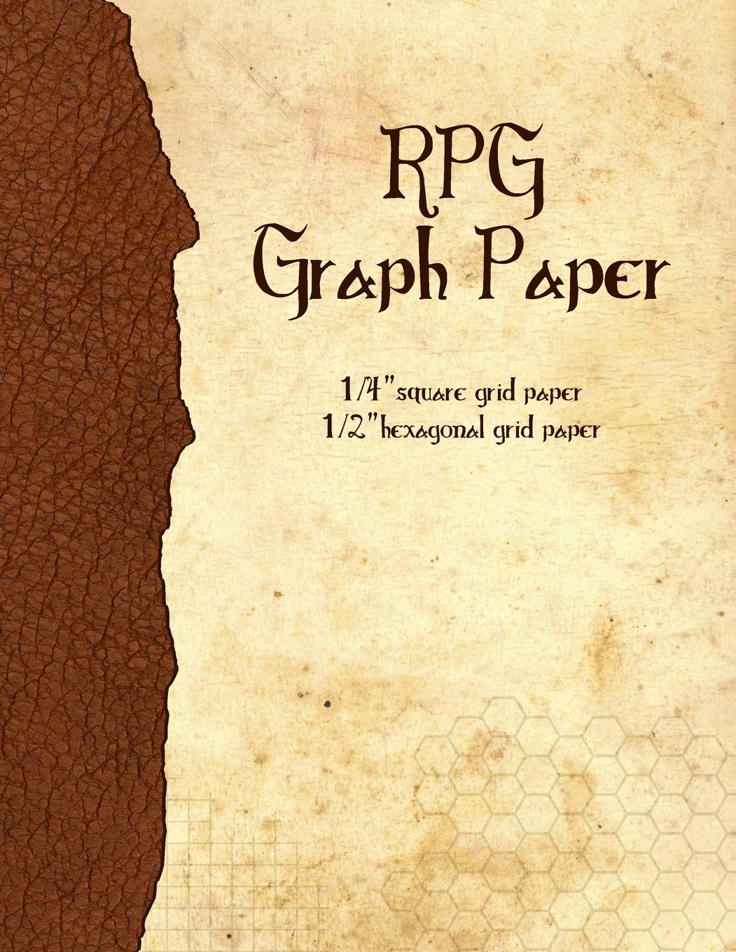 RPG Graph Paper: 1/4-inch Grid & 1/2-inch Hexagonal Grid Paper for Map ...