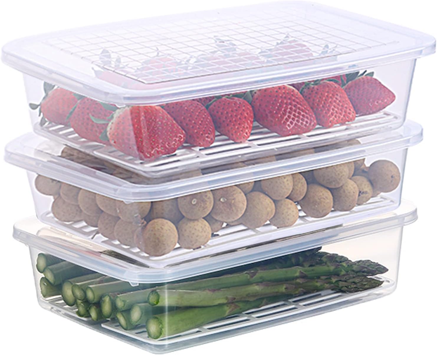 Amazon.com: JMUSTTBO 3 Pack Plastic Food Storage Containers,with ...