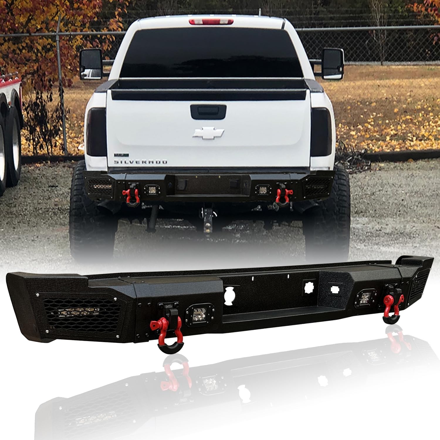 Amazon.com: EYOUHZ Rear Step Bumper Compatible with 2011-2014 Chevy ...