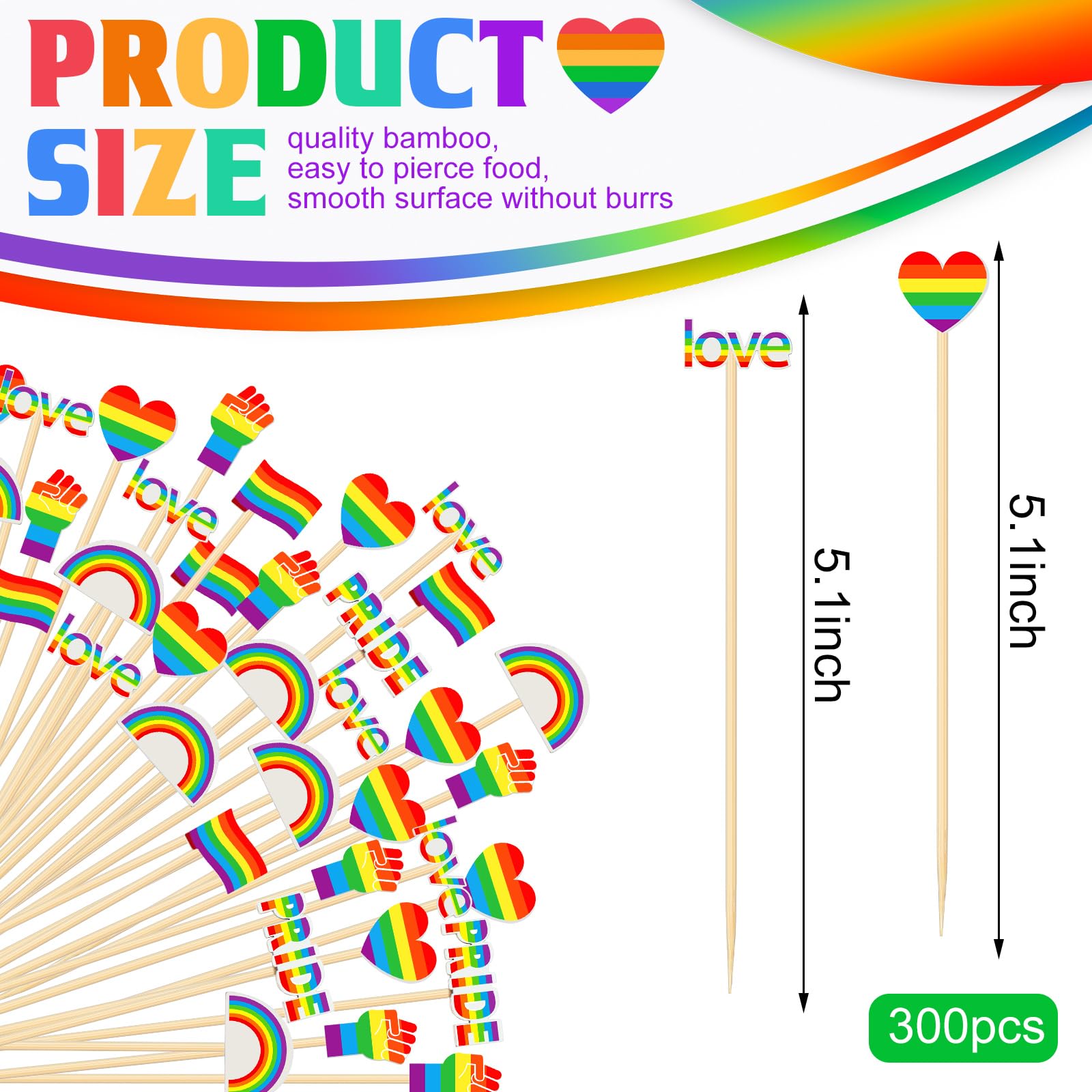 Snapklik.com : Rainbow Flag Toothpick Picks LGBT Tropical Cocktail ...