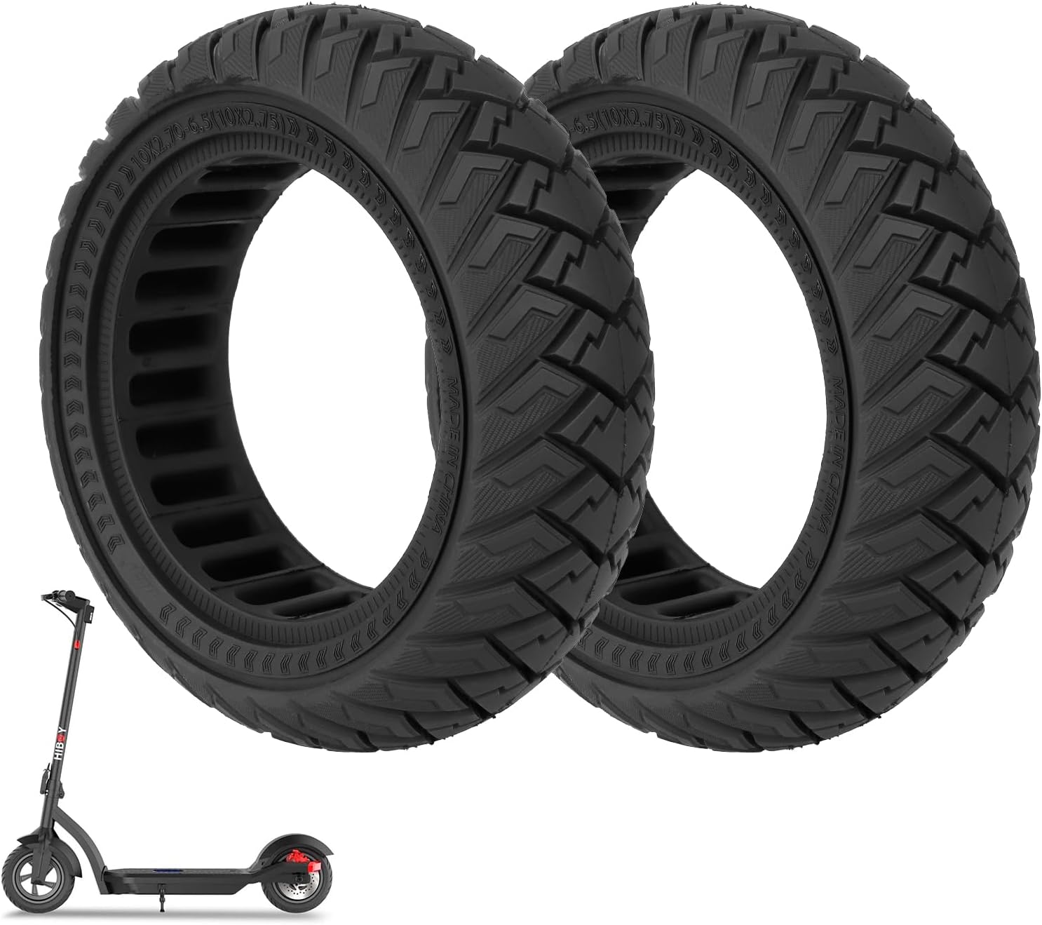 Amazon.com: ulip 2 pack Scooter Solid Tire 10 Inch 10x2.7-6.5 Electric Scooter Wheels ...