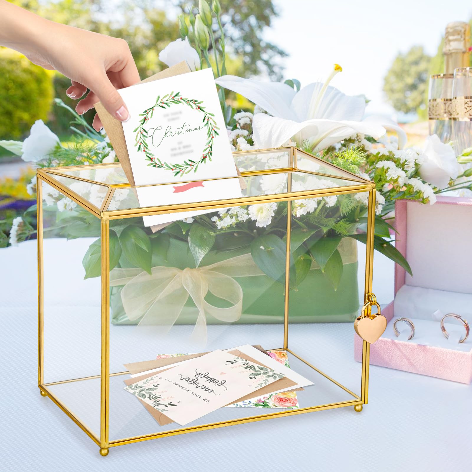 Gift Card Boxes For Receptions Gold Glass Card Box Wedding Card Box
