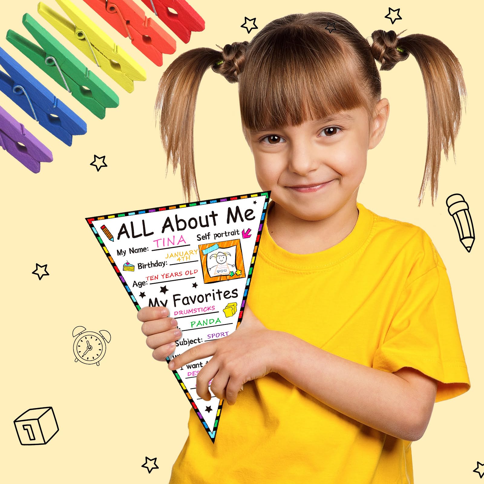 Snapklik.com : 36 Pcs Read All About Me Students Posters Elementary ...