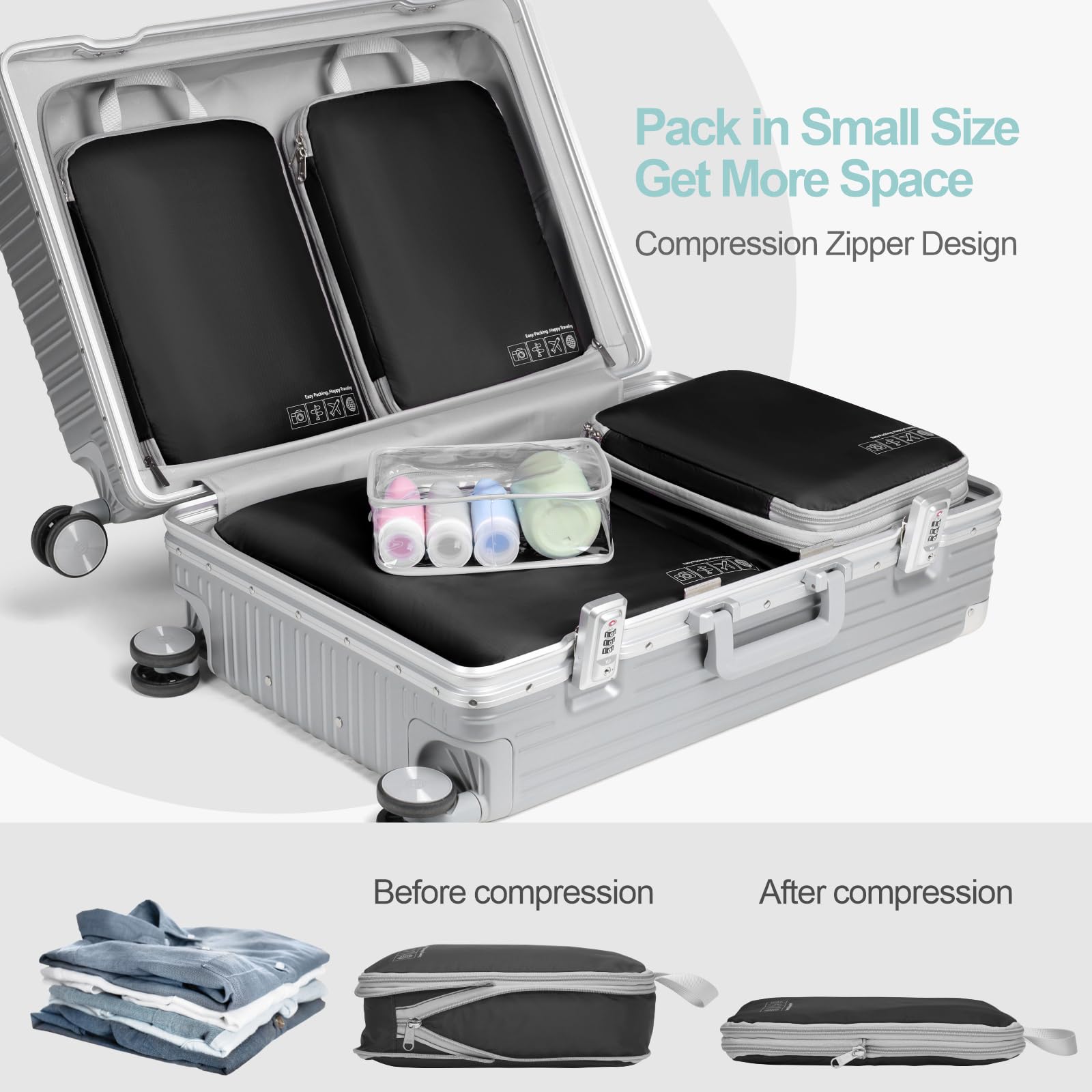 Snapklik.com : Cambond Compression Packing Cubes Travel - 6 Set Packing ...
