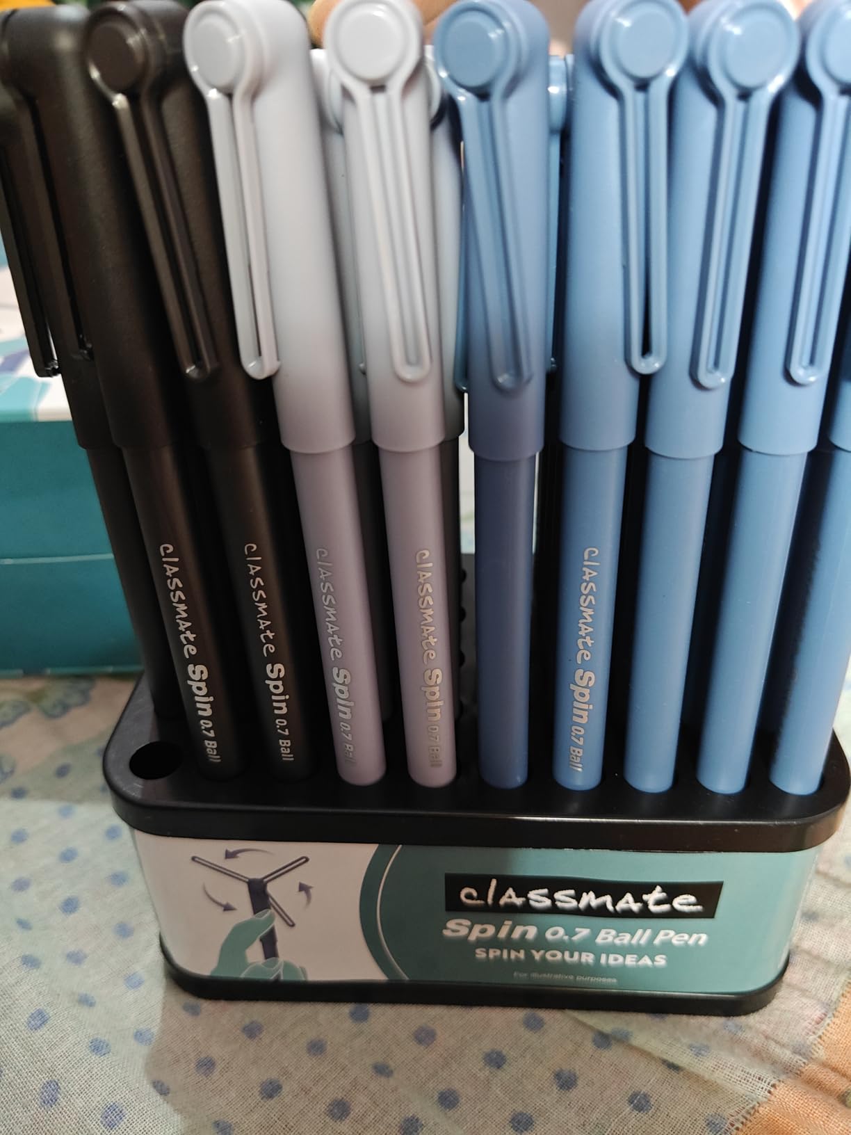 Classmate Spin Ball Pen- Blue (Pack of 50)|Attractive Pastel Shades for ...