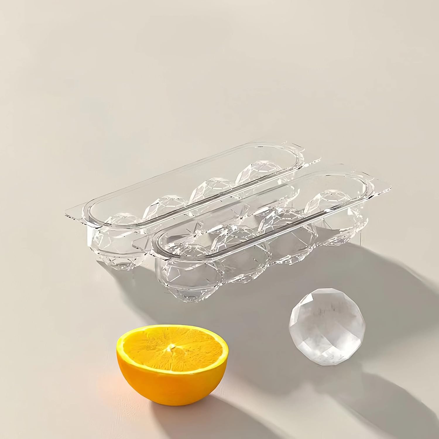 Amazon.com: 2 Pack Clear Crystal Ice Cube Tray 4- Ice Ball Maker Mold ...