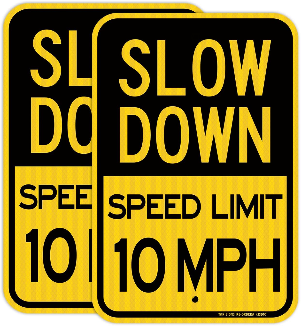 Amazon.com: Slow Down Sign, Speed Limit 10 MPH Sign, 18x12 Inches Reflective Aluminum Signs, Set ...