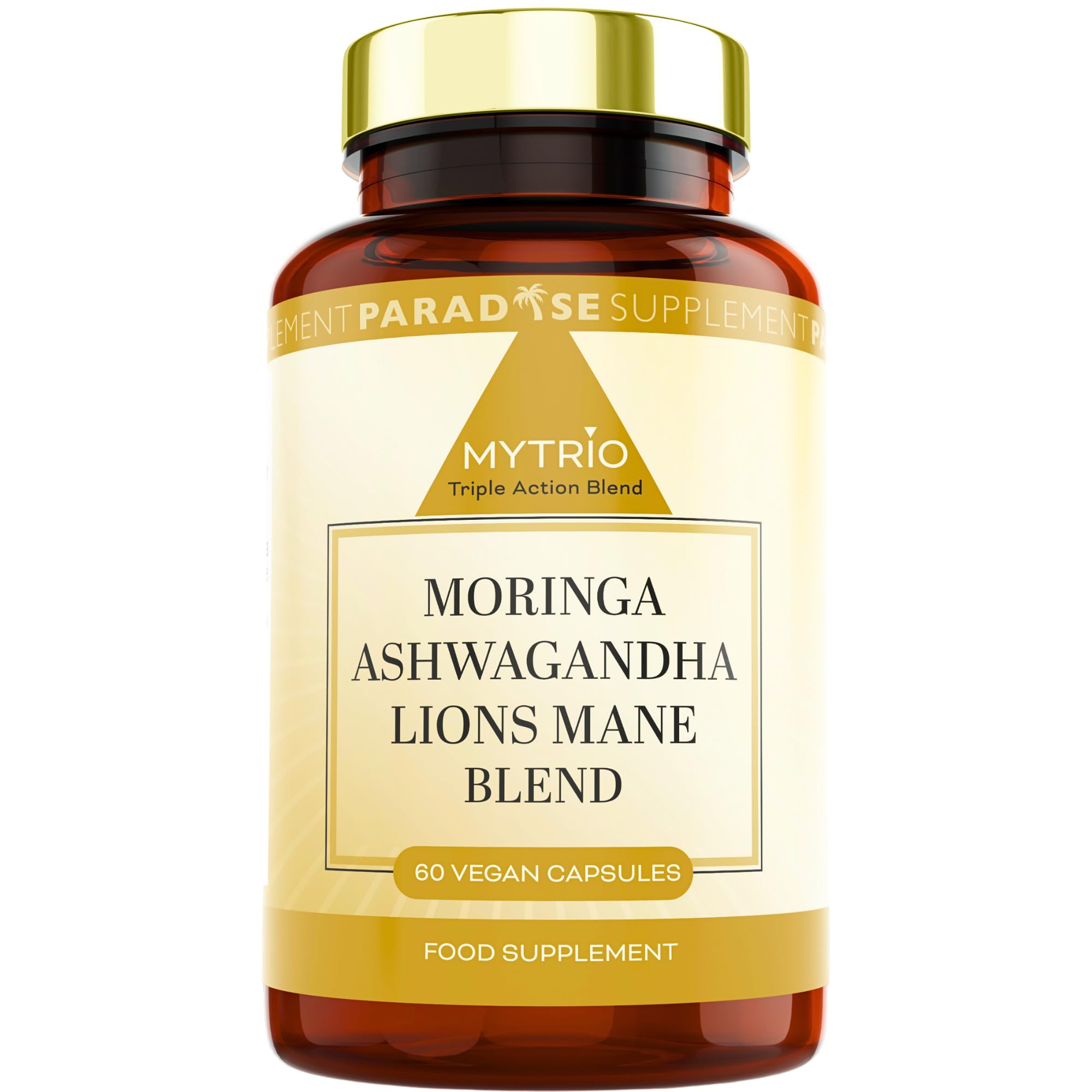MyTrio Moringa, Ashwagandha, Lions Mane Mushroom All in one - 60 High ...