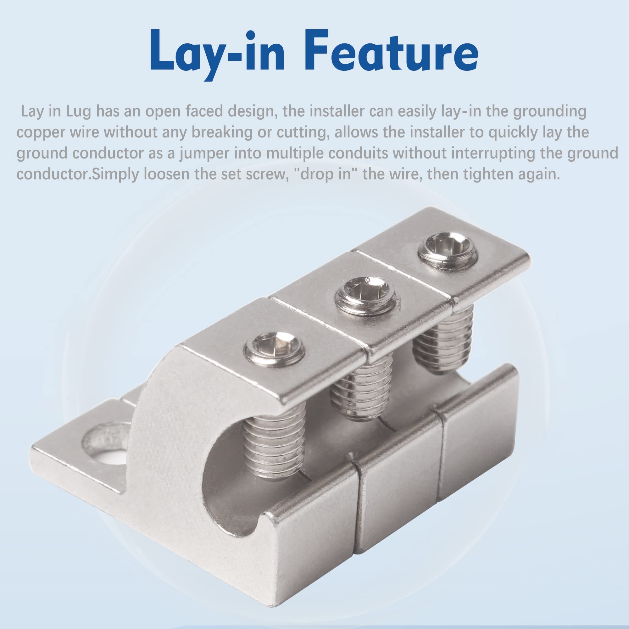 Snapklik.com : 6Pcs Grounding Lug Aluminum Lay In Connector Grounding ...