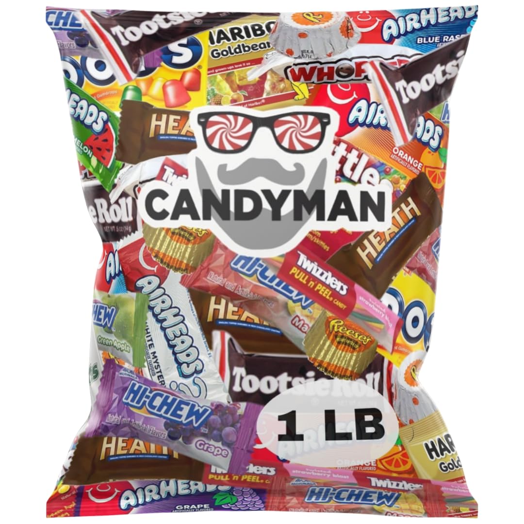 Amazon.com : CANDYMAN (1 LB) Chocolate & Candy Bundle with Mixed Individually Wrapped Treats ...