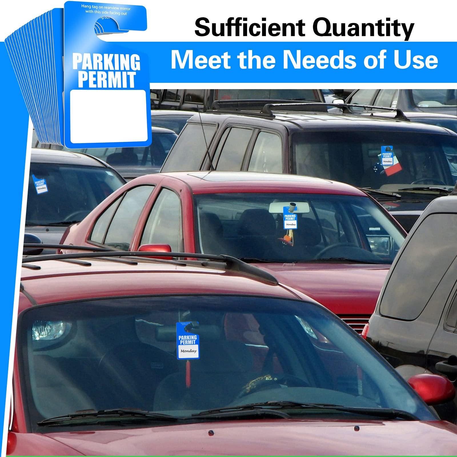 Snapklik.com : 100 Pack Parking Permit Hang Tags Plastic Parking ...