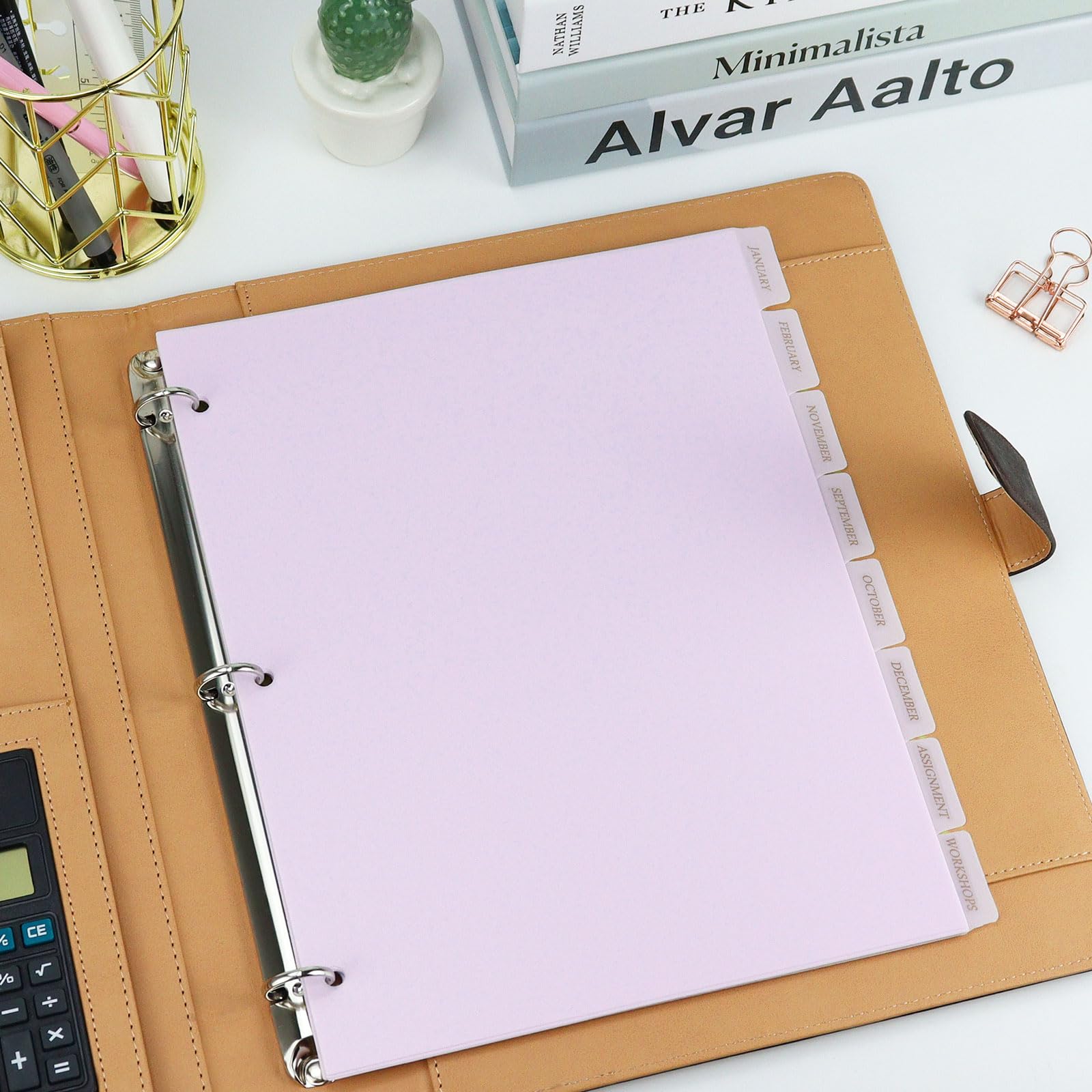Snapklik.com : Pink 8-Tab Durable Plastic Dividers For 3 Ring Binder, 8 ...