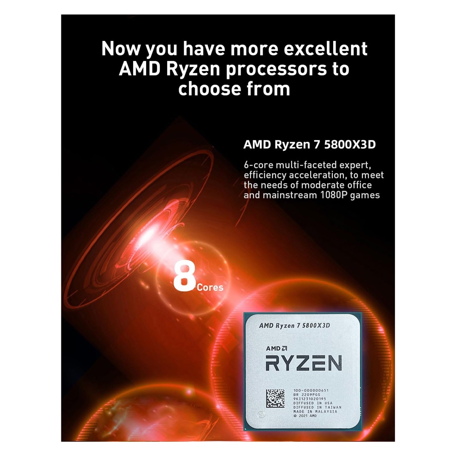 Snapklik.com : AMD Ryzen 7 5800X3D Novo CPU R7 5800X3D 8-Core 16-Thread ...