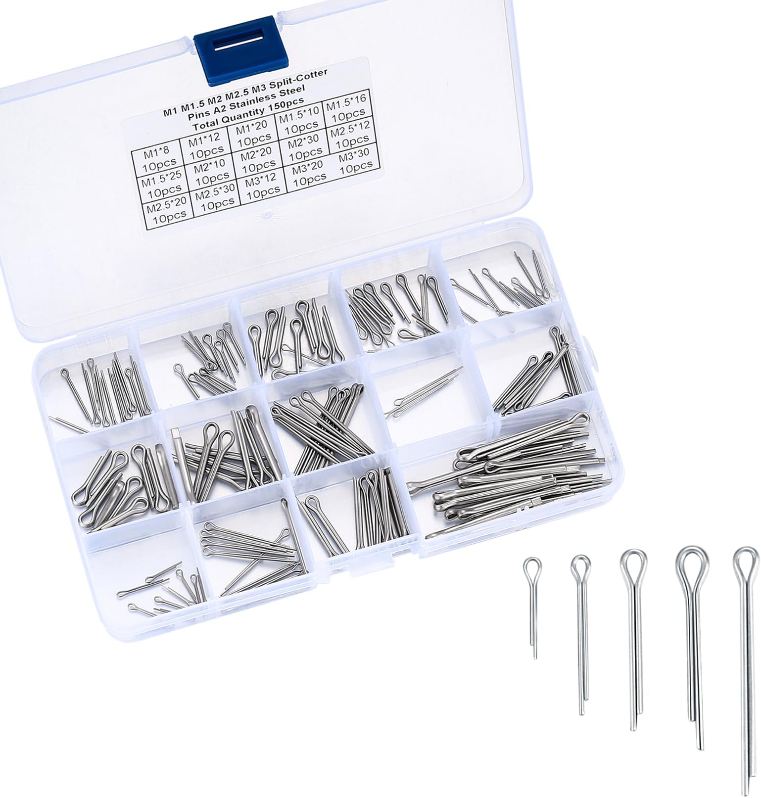 Amazon.com: Glarks 555Pcs Heavy Duty Zinc Plated Cotter Pin Assortment ...