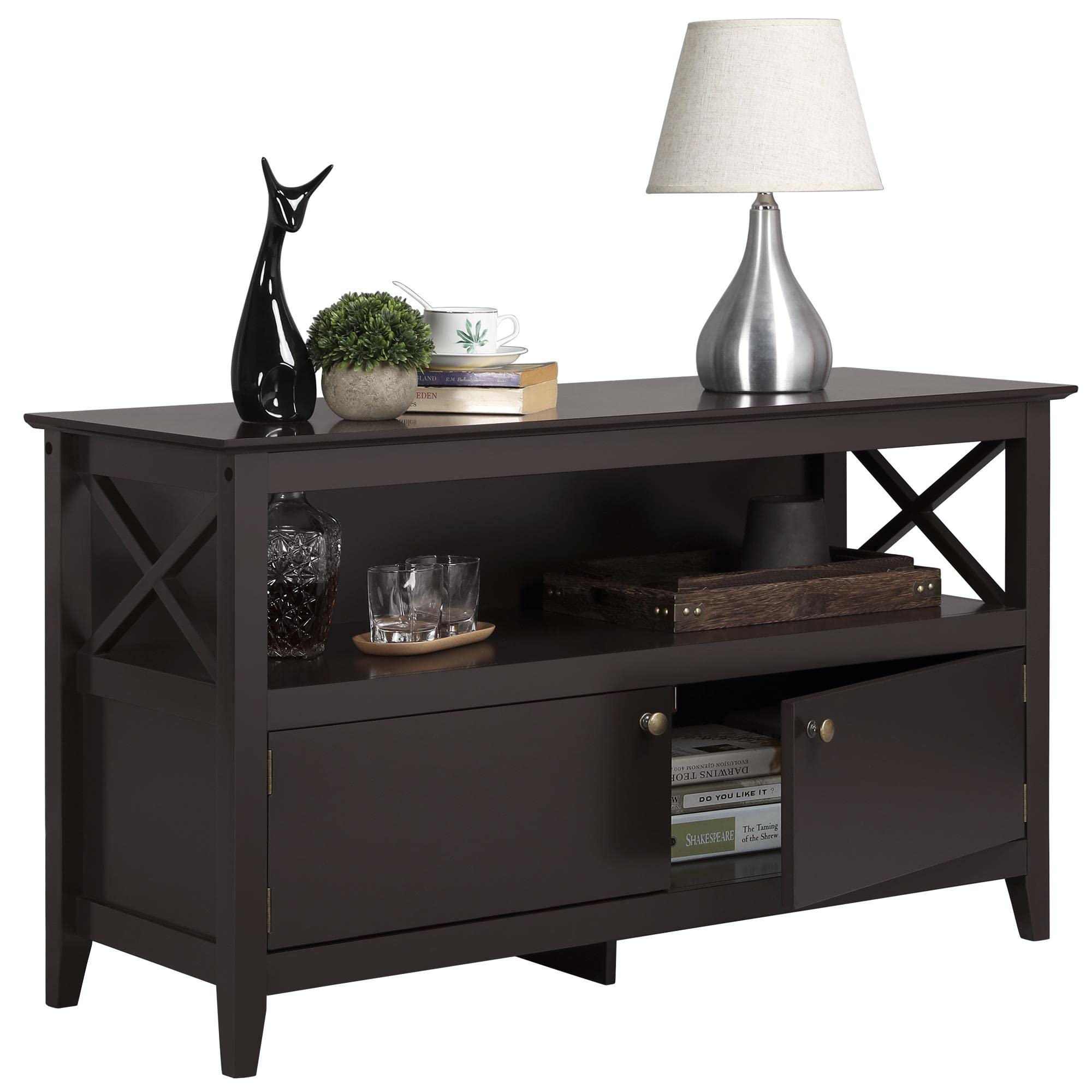 Amazon.com - Yaheetech Sideboard Cabinet with Storage, Cupboard Table ...