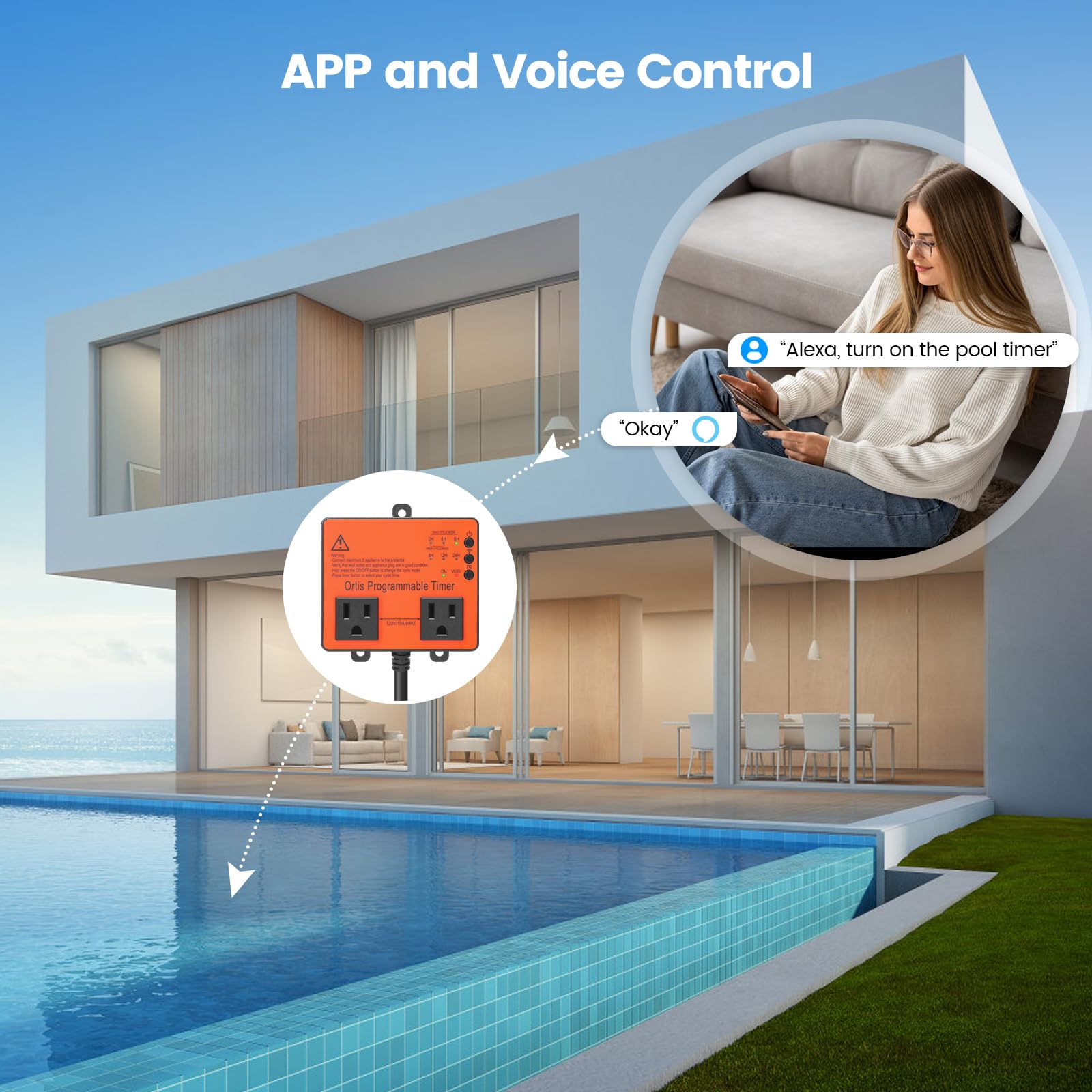 Snapklik.com : WiFi Above Ground Pool Timer Switch, Ortis Smart Pool Timer