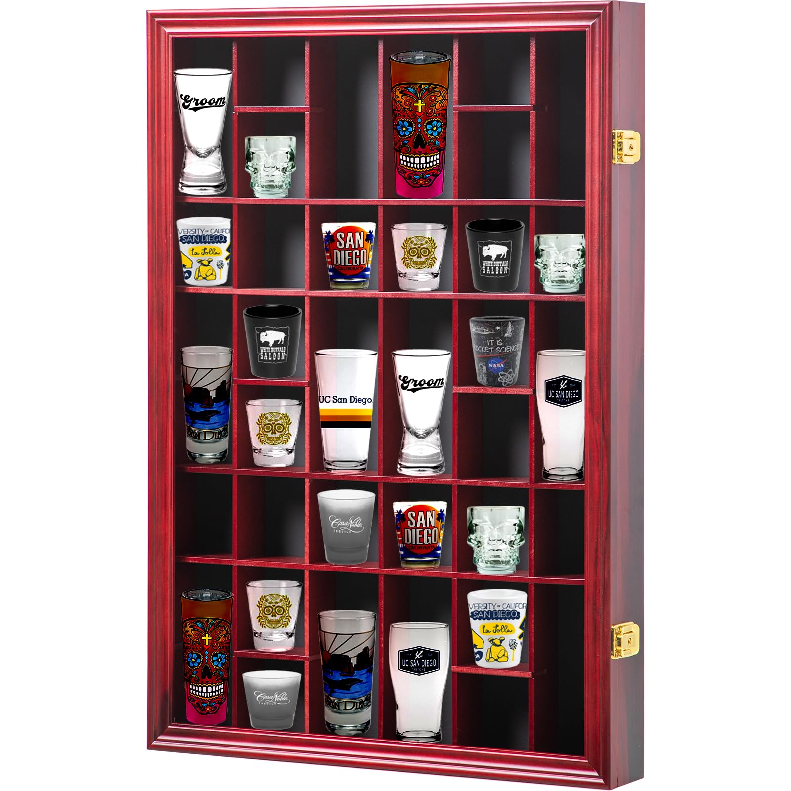 Snapklik.com : Furnishh 36 Slots Shot Glass Display Case