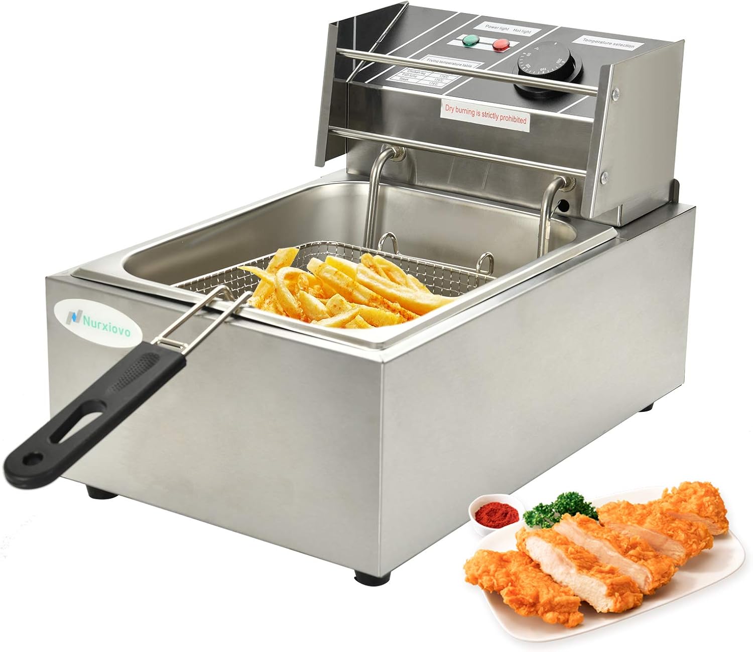Amazon.com: Electric Deep Fryer -Nurxiovo 8Liter Commercial Small Deep ...