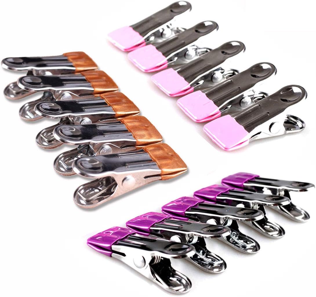 Amazon.com: FOMMEN Clothes Pins 32 Pcs Metal Beach Chair Towel Clips ...