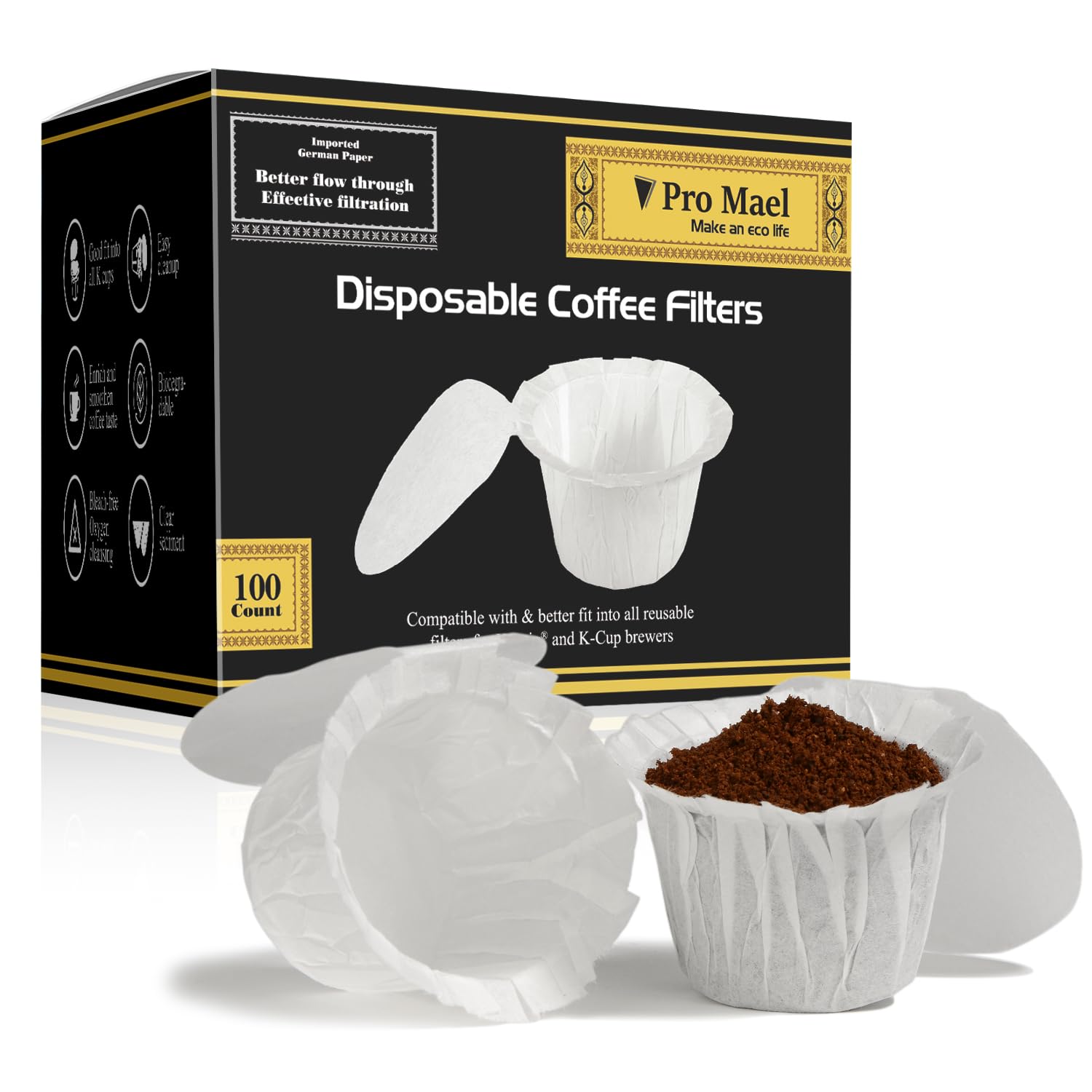Amazon.com: Pro Mael Disposable K Cup Filters with Lid, Coffee Filter ...
