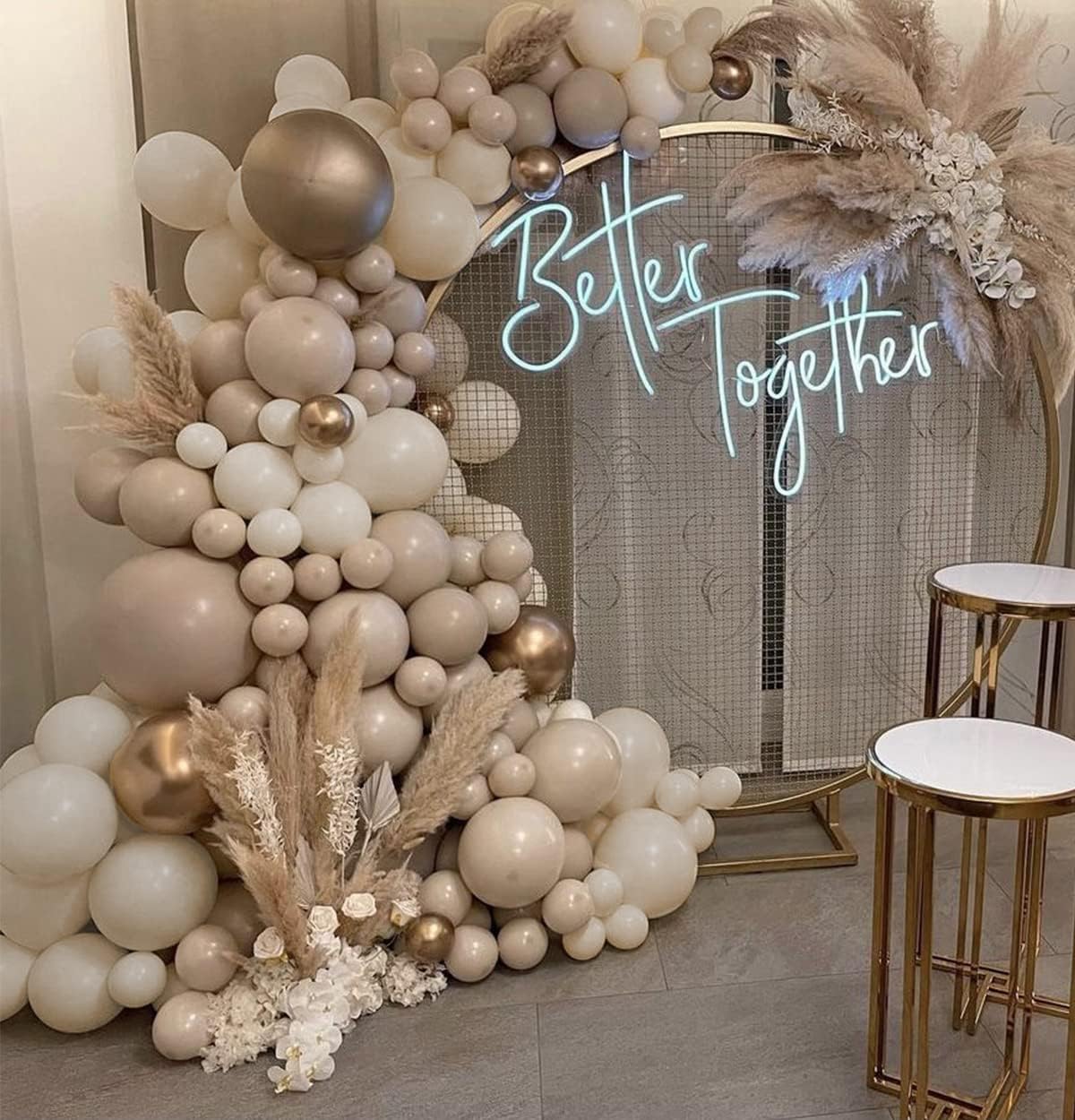 Amazon.com: Neutral Balloon Arch Kit, 115PCS Boho Balloon Garland Beige ...