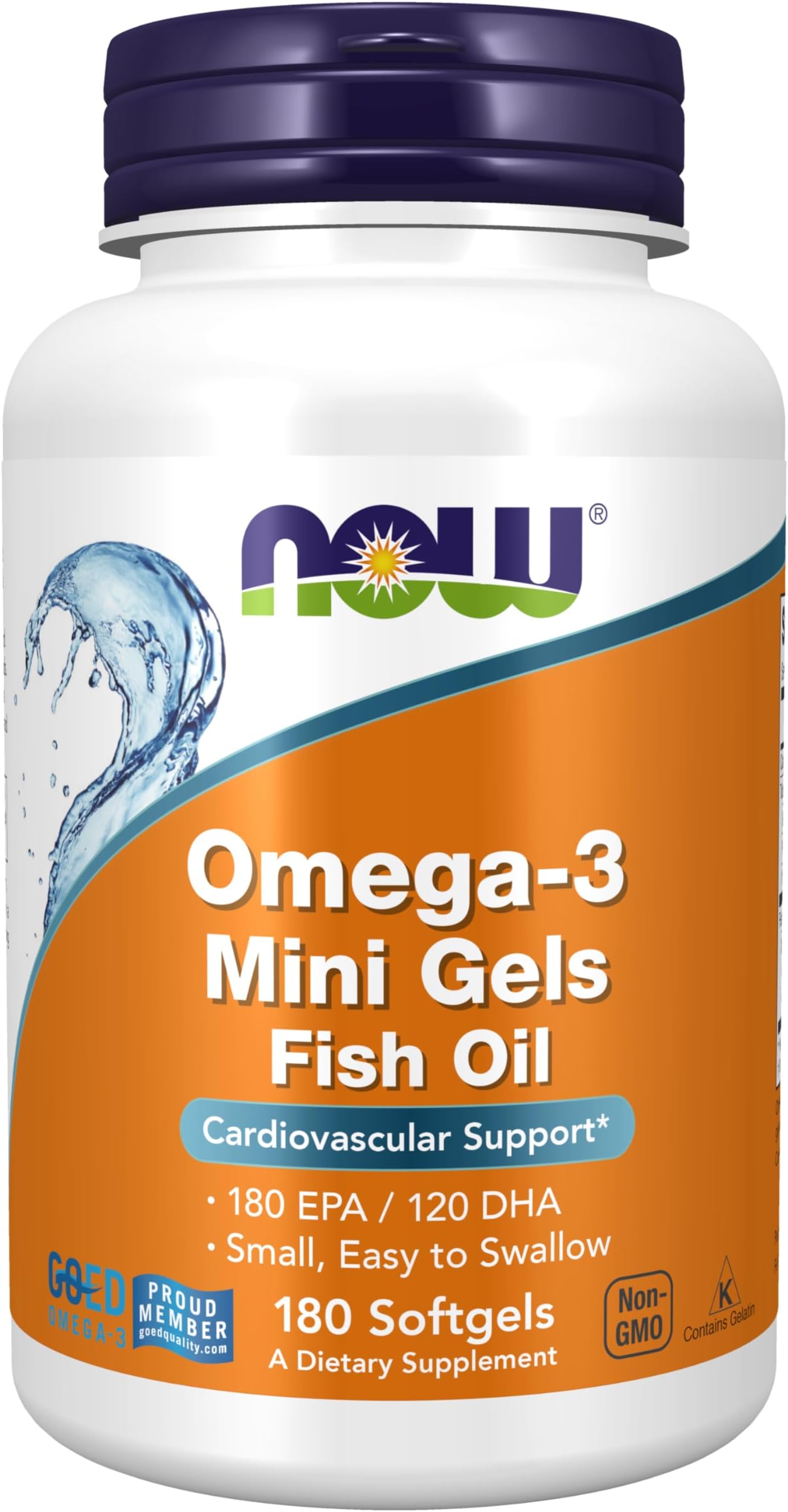 Amazon.com: NOW Supplements, Omega-3 Mini Gels, 180 EPA / 120 DHA ...