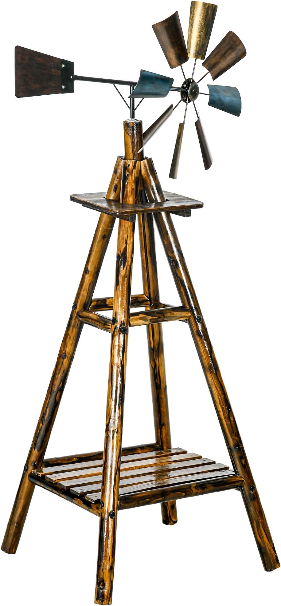 Amazon.com : Outsunny Windmill Weathervane with Bottom Shelf ...