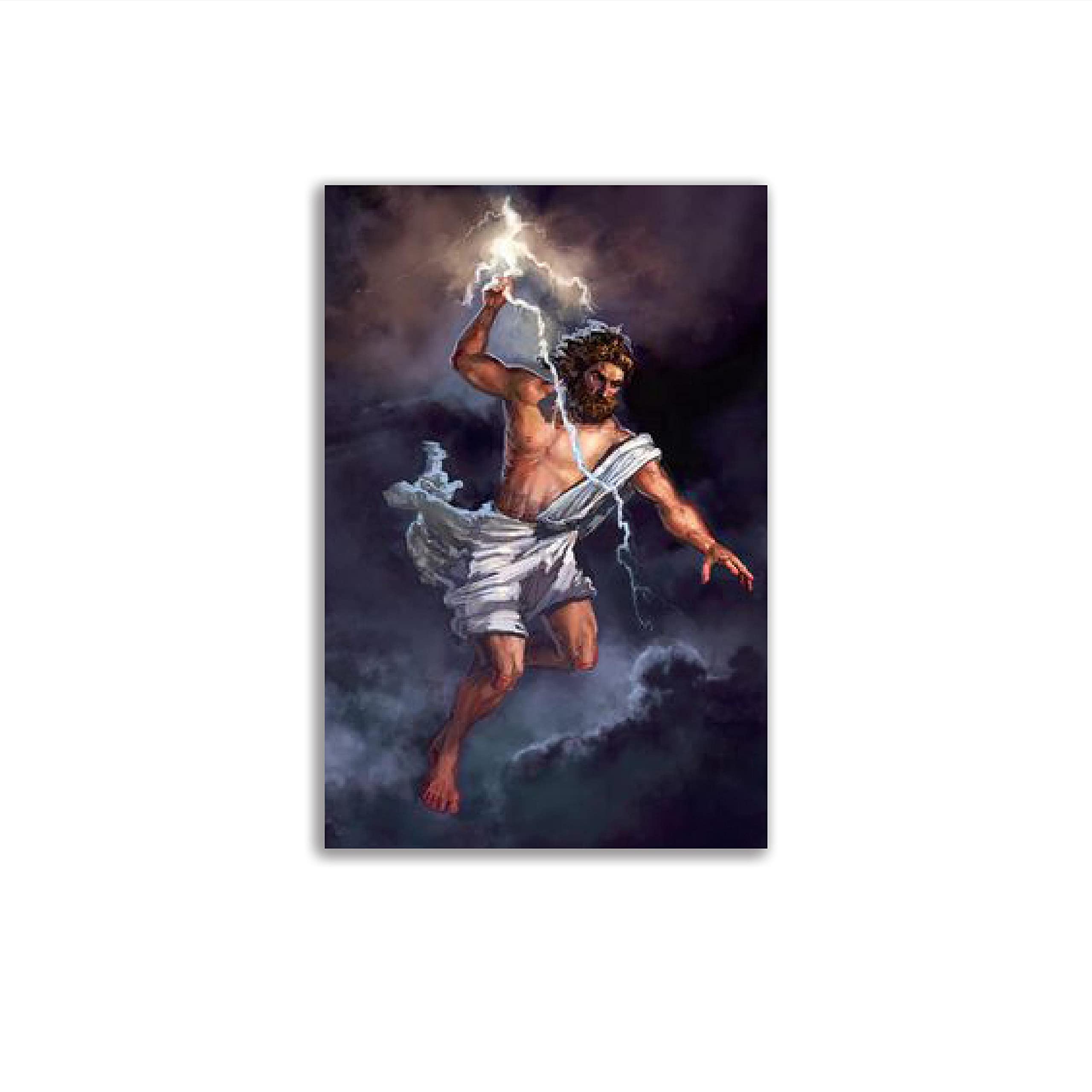 Zeus With Lightning Bolt Painting