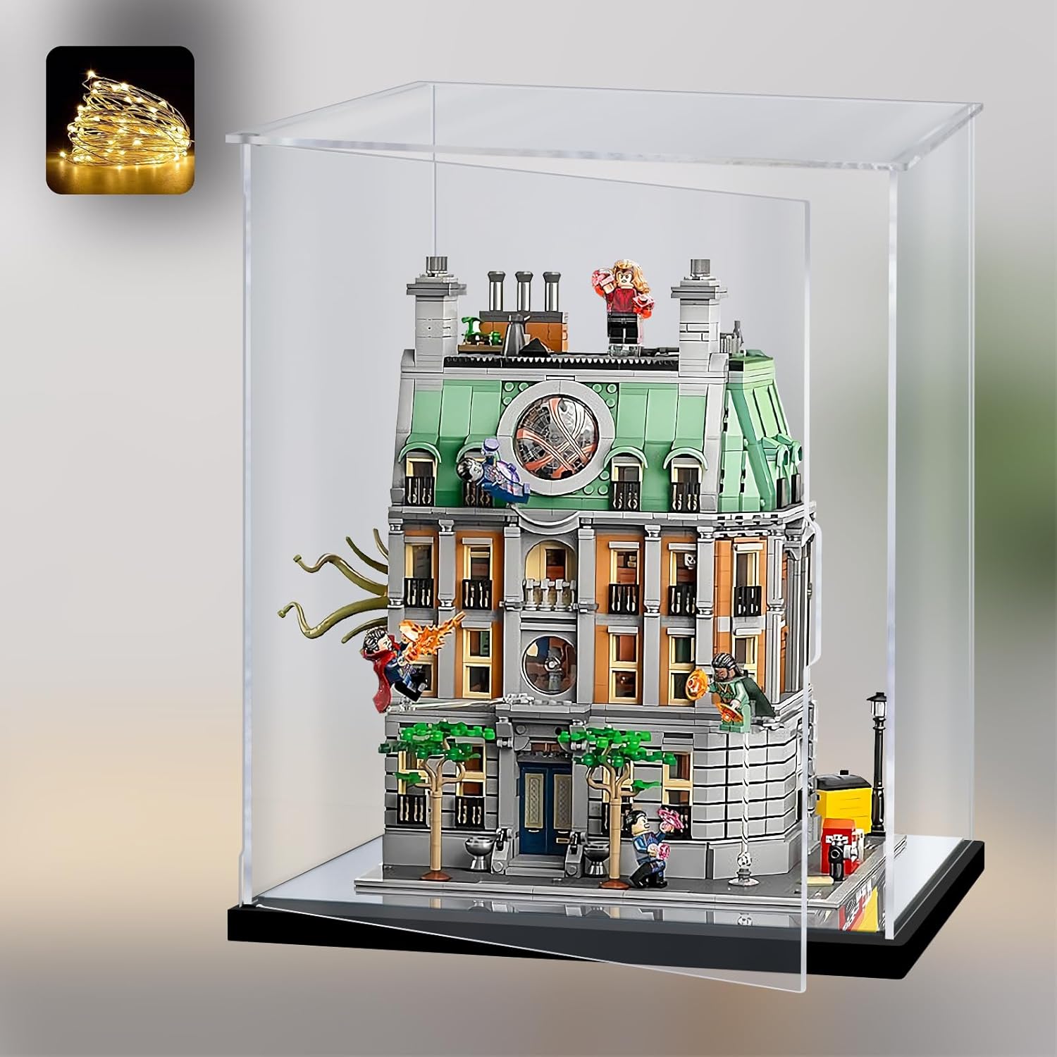 Naconmlet Vitrina de acrílico transparente a prueba de polvo para Lego ...