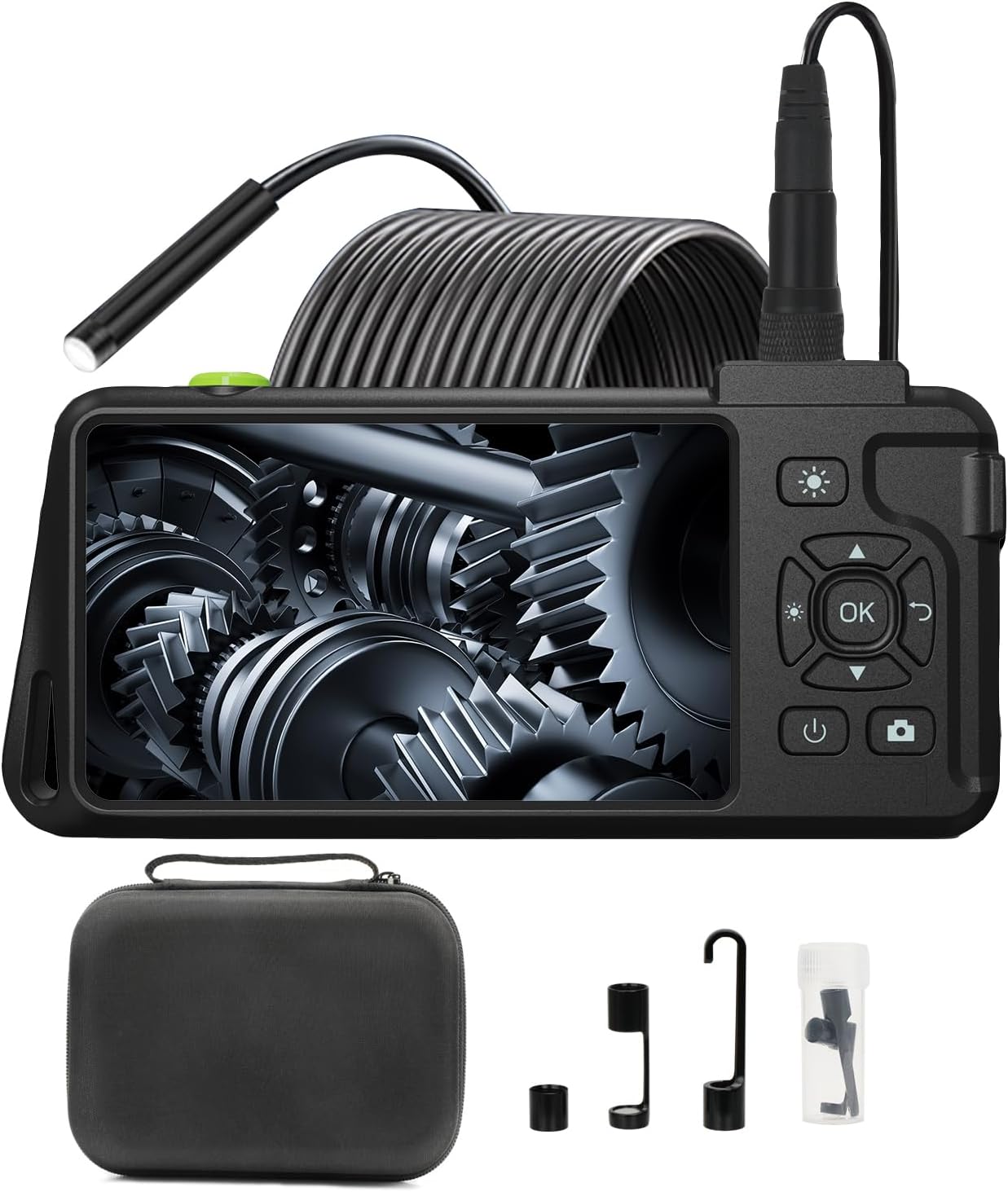 Dual Lens Industrial Endoscope Snake Camera with LED Light,1080P ...