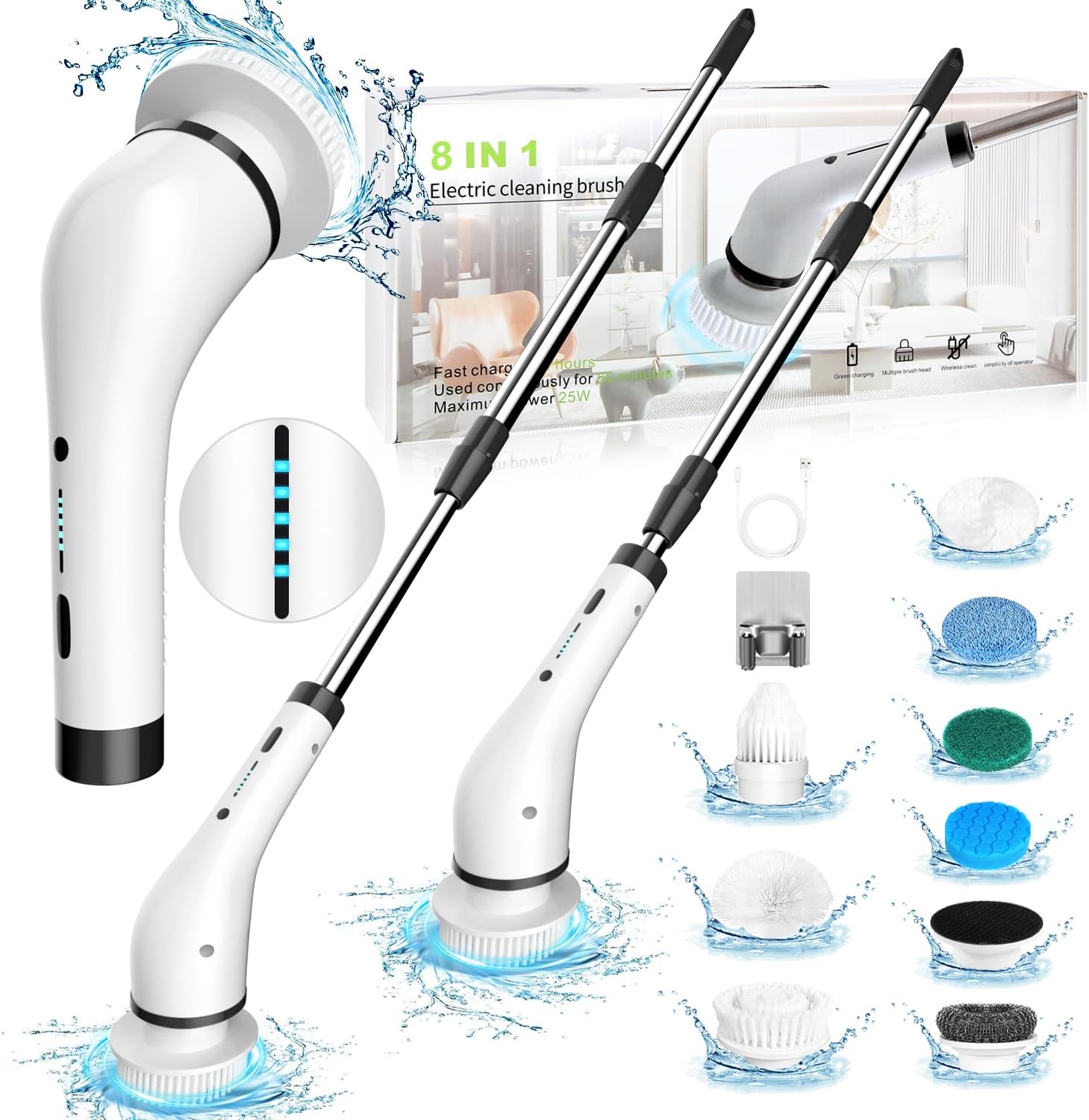 Amazon.com: Electric Spin Scrubber, Cordless Shower Scrubber, 7 ...