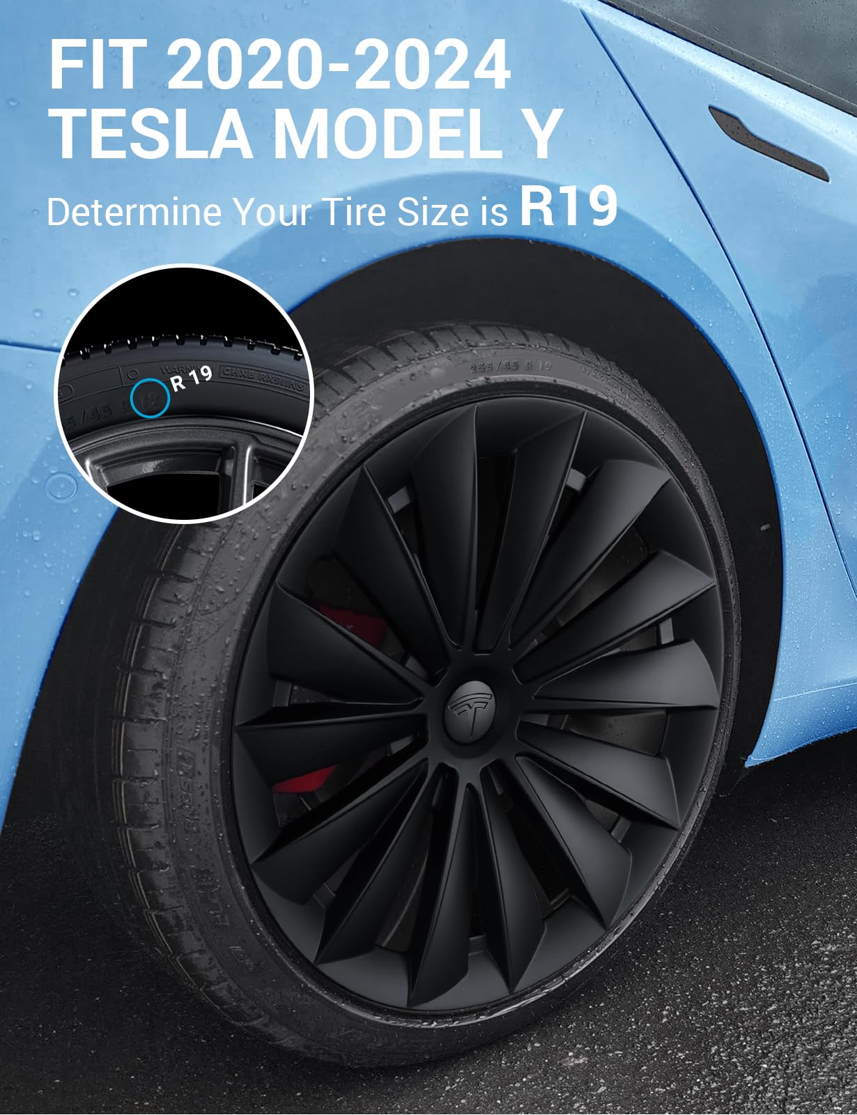 Snapklik.com : Motrobe Tesla Model Y Hubcaps 19 Inch Wheel Hub Caps Rim ...