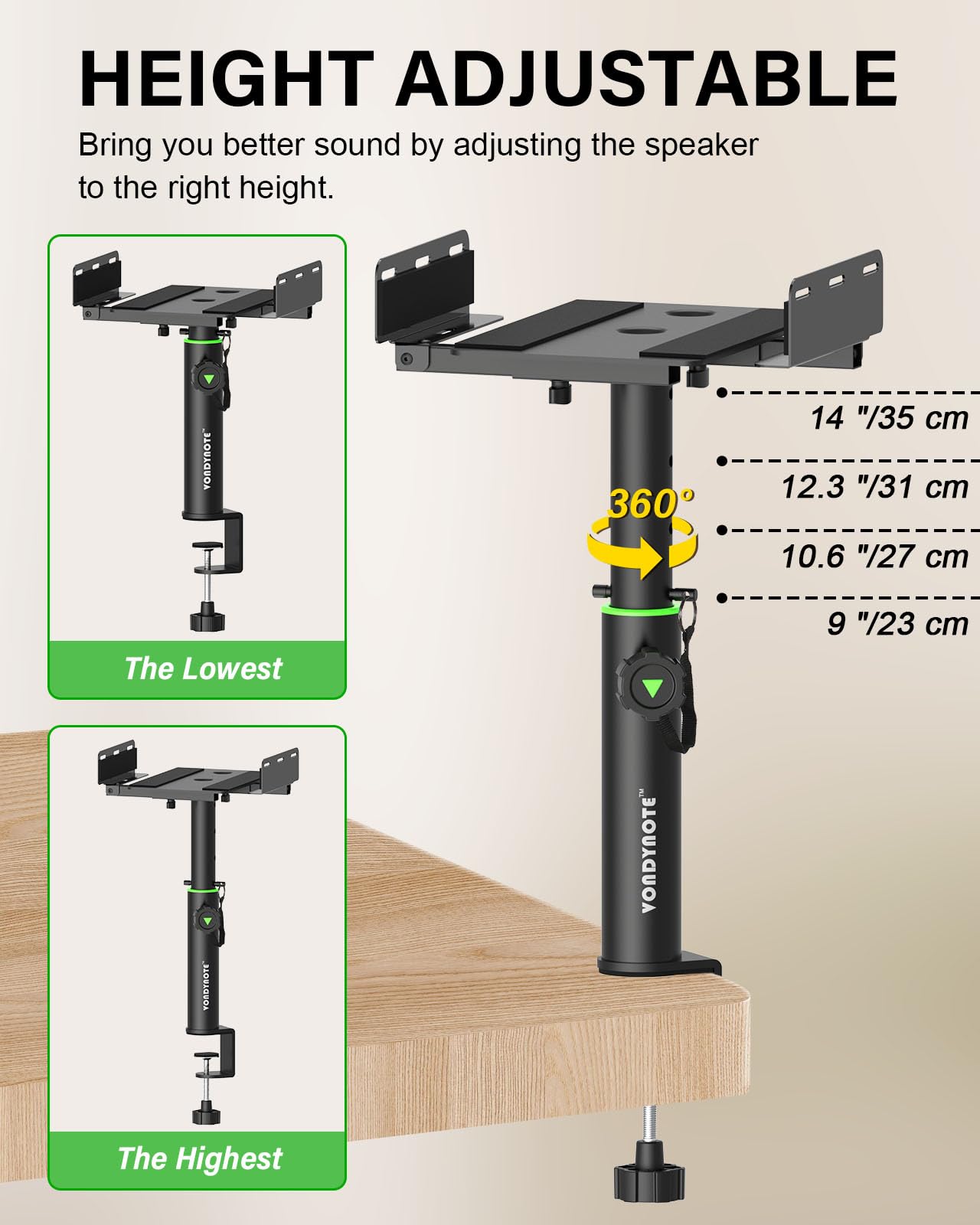 Snapklik.com : Set Of 2 Dual Side Clamping Studio Monitor Stands ...
