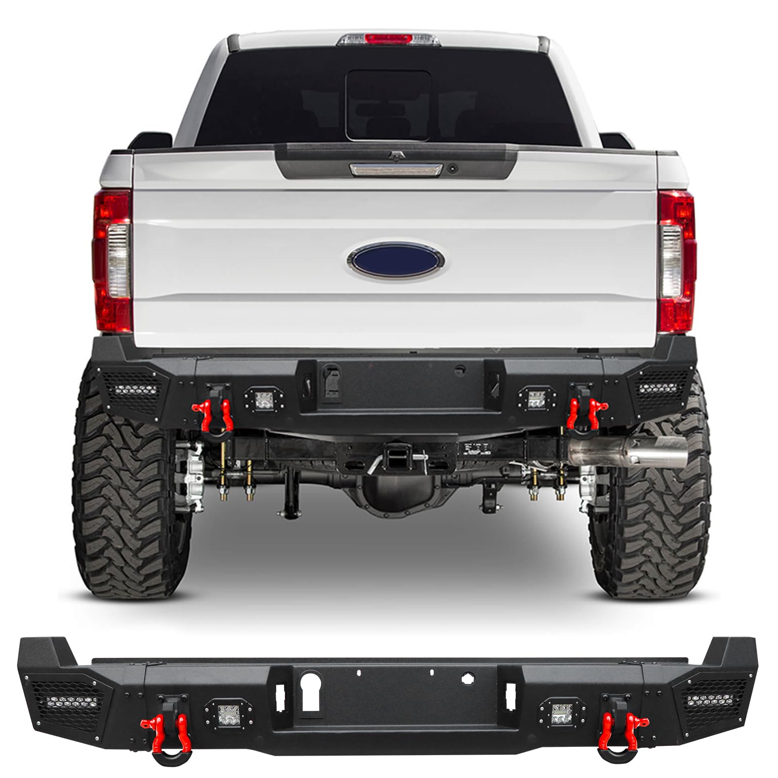 Amazon.com: Rear Bumper for F250, AAIWA Steel Bumper with LED Light ...
