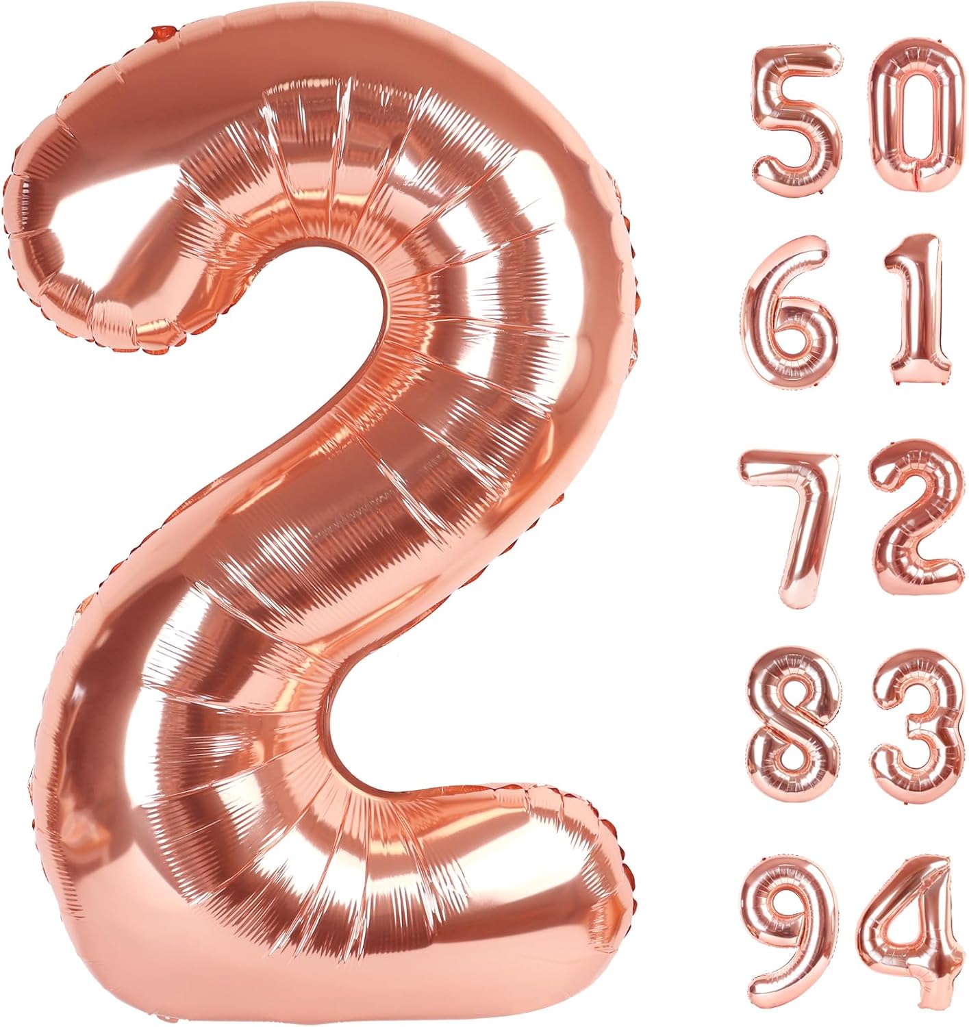 Amazon.com: Rose Gold 2 Balloon, Number Balloons 40 Inch, 2nd Balloon ...