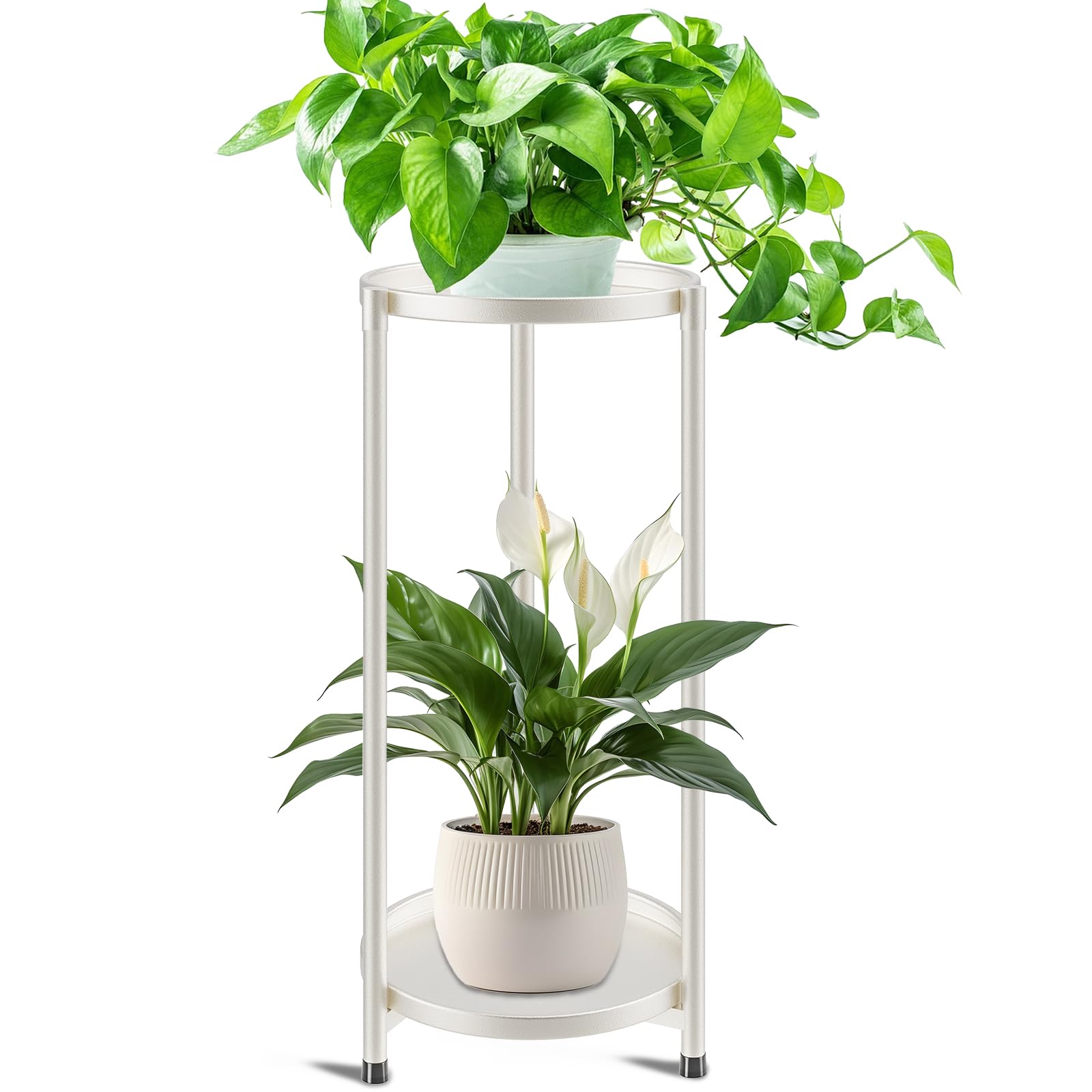Snapklik.com : 2 Tier Plant Stand Indoor Tall, White Corner Tiered ...