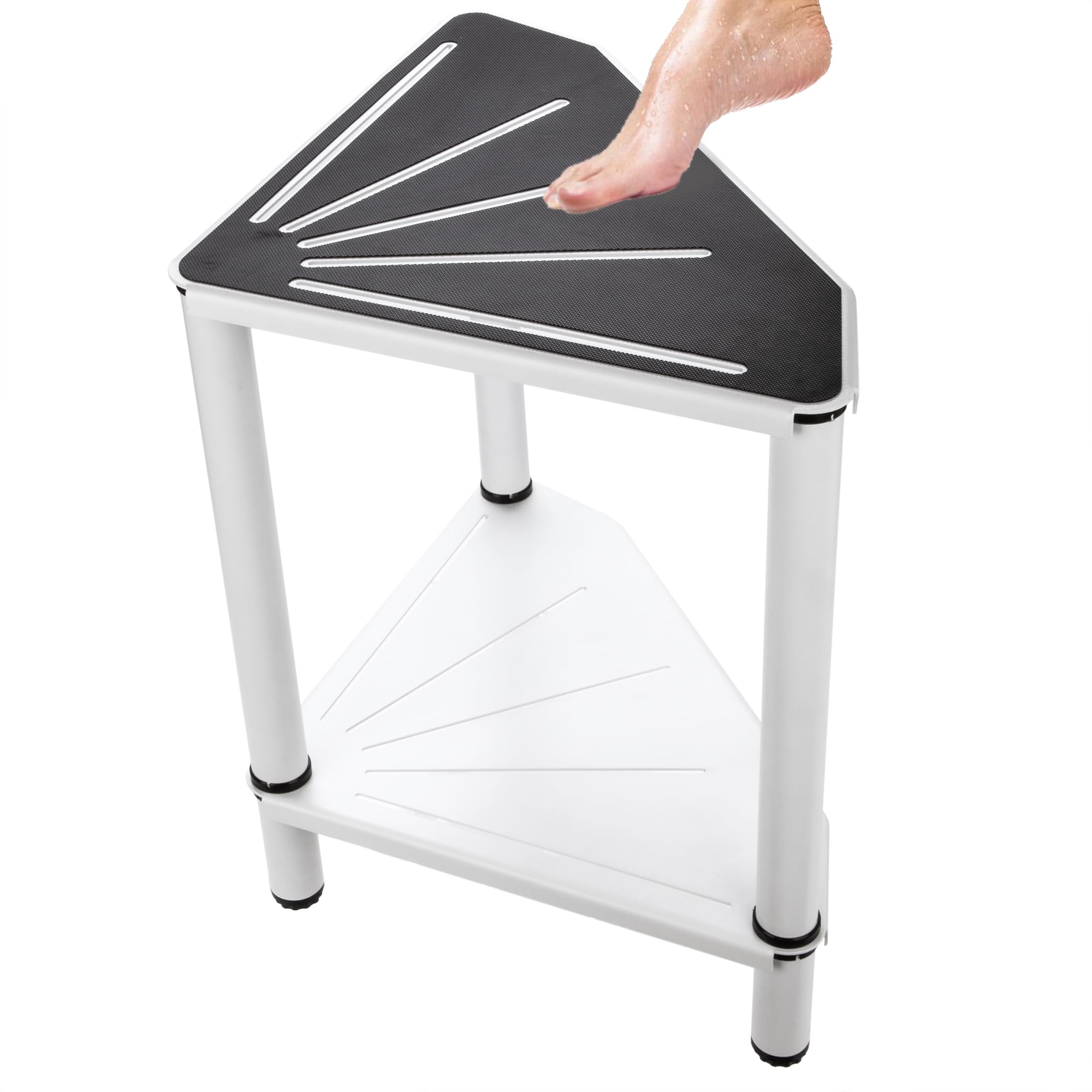 Amazon.com: Stainless Steel Corner Shower Stool 15.9" H Shower Foot ...
